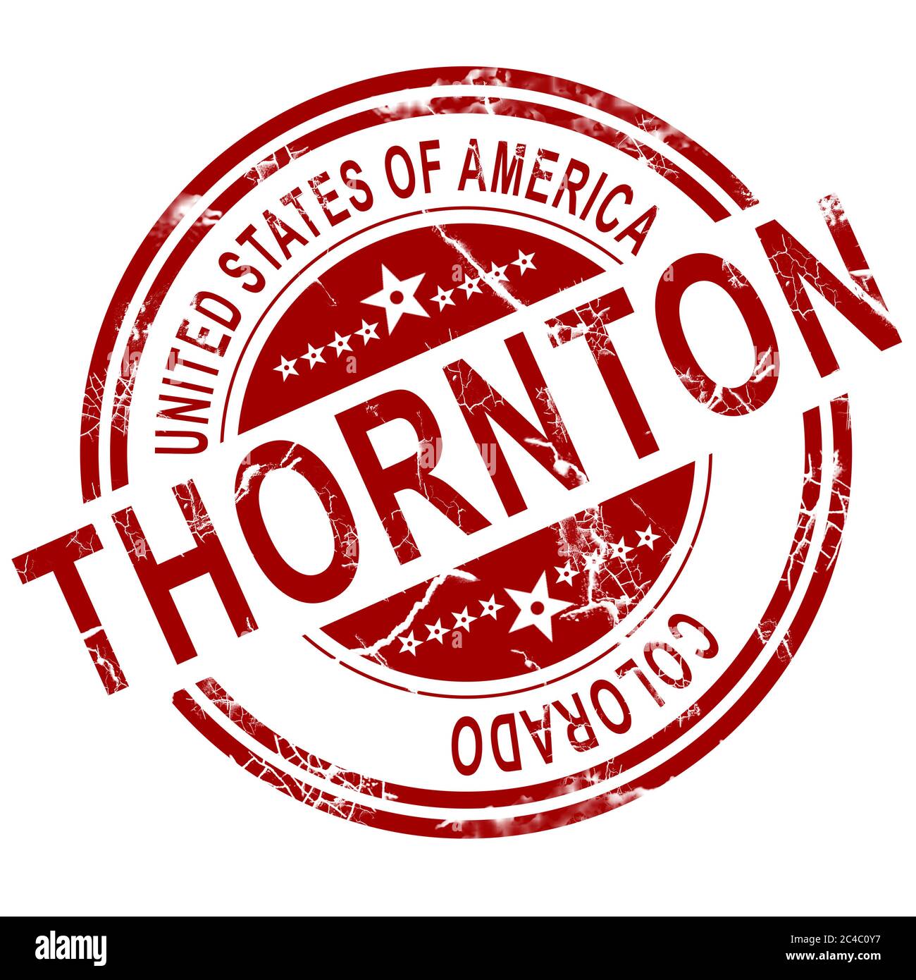 Red Thornton stamp with white background, 3D rendering Stock Photo - Alamy