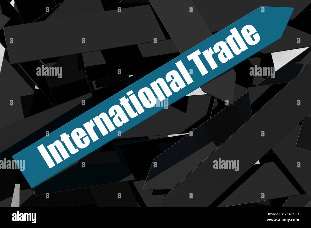 International Trade word on the blue arrow, 3D rendering Stock Photo ...