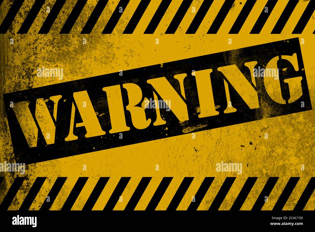 Warning sign yellow with stripes, 3D rendering Stock Photo - Alamy