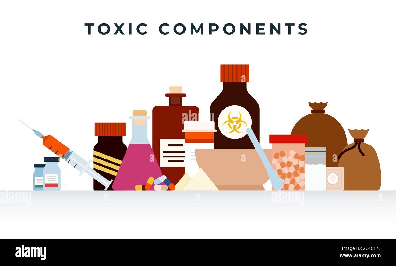 Toxic components flat design vector illustration Stock Vector Image ...