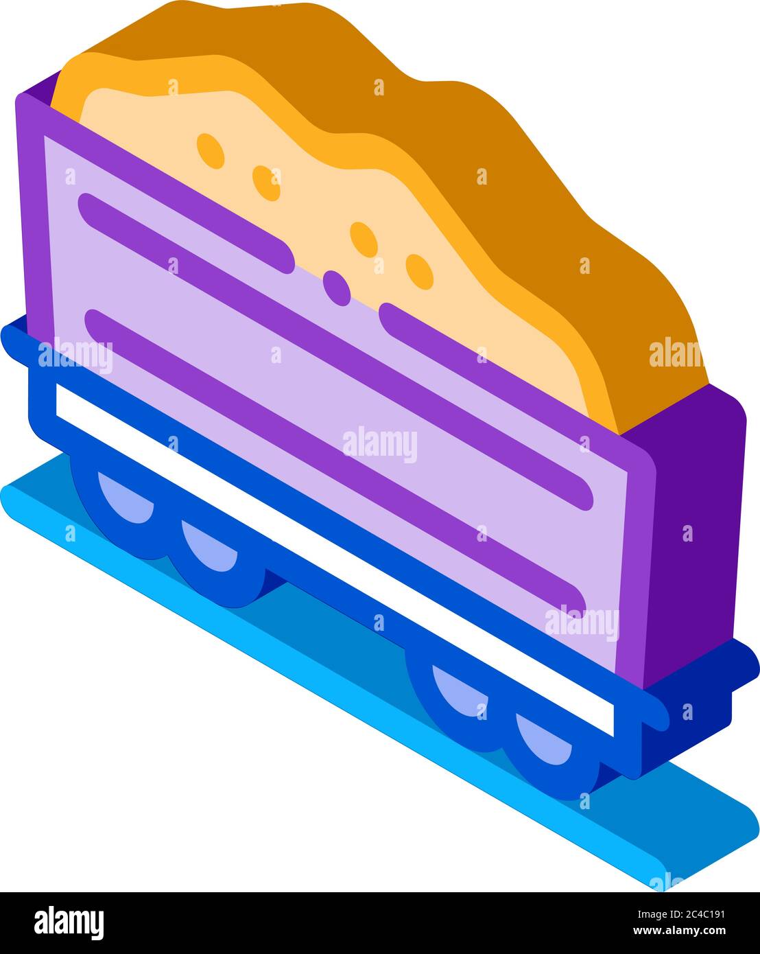 railway carriage sand transportation isometric icon vector illustration ...