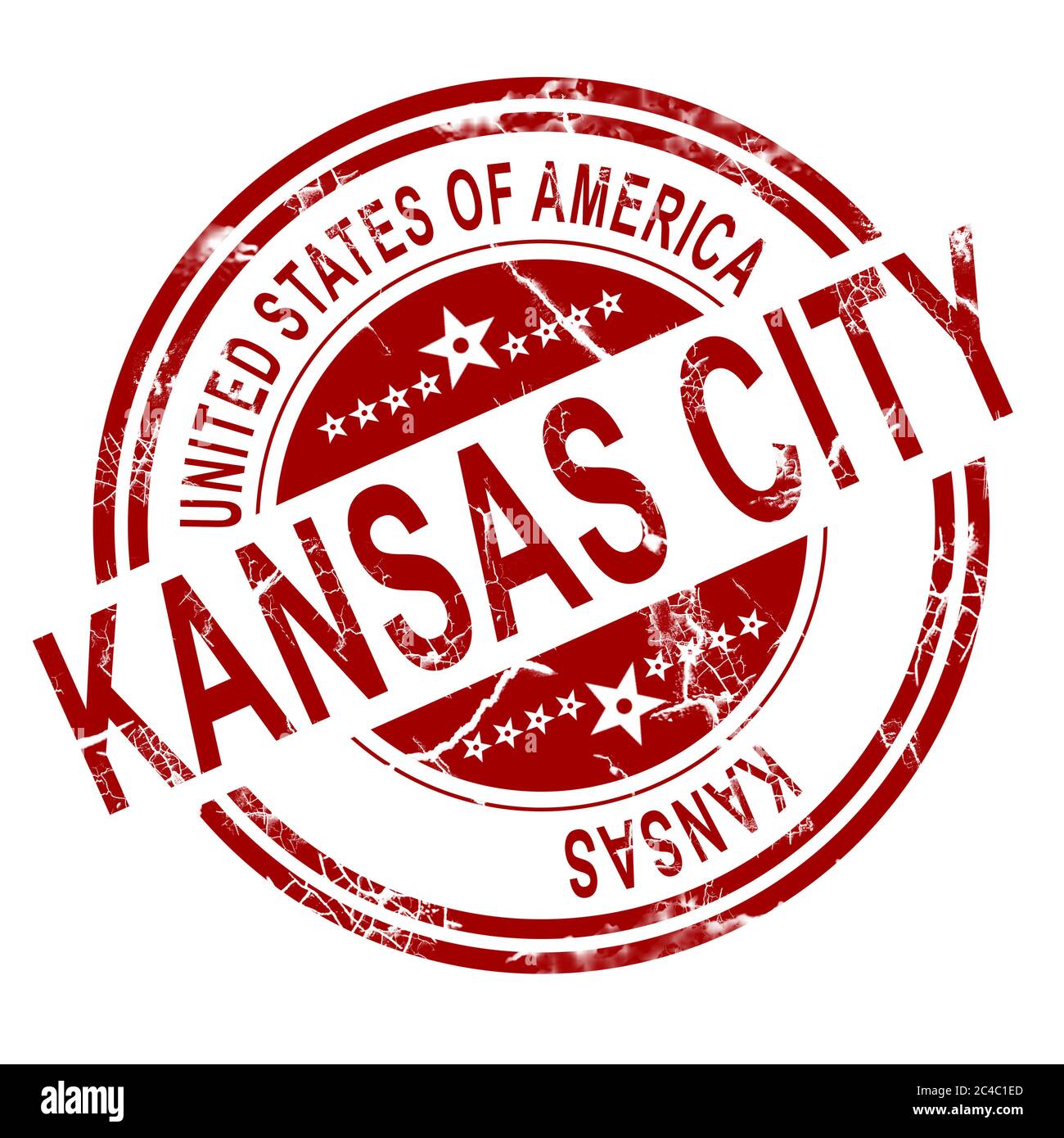 Red Kansas City with white background, 3D rendering Stock Photo - Alamy