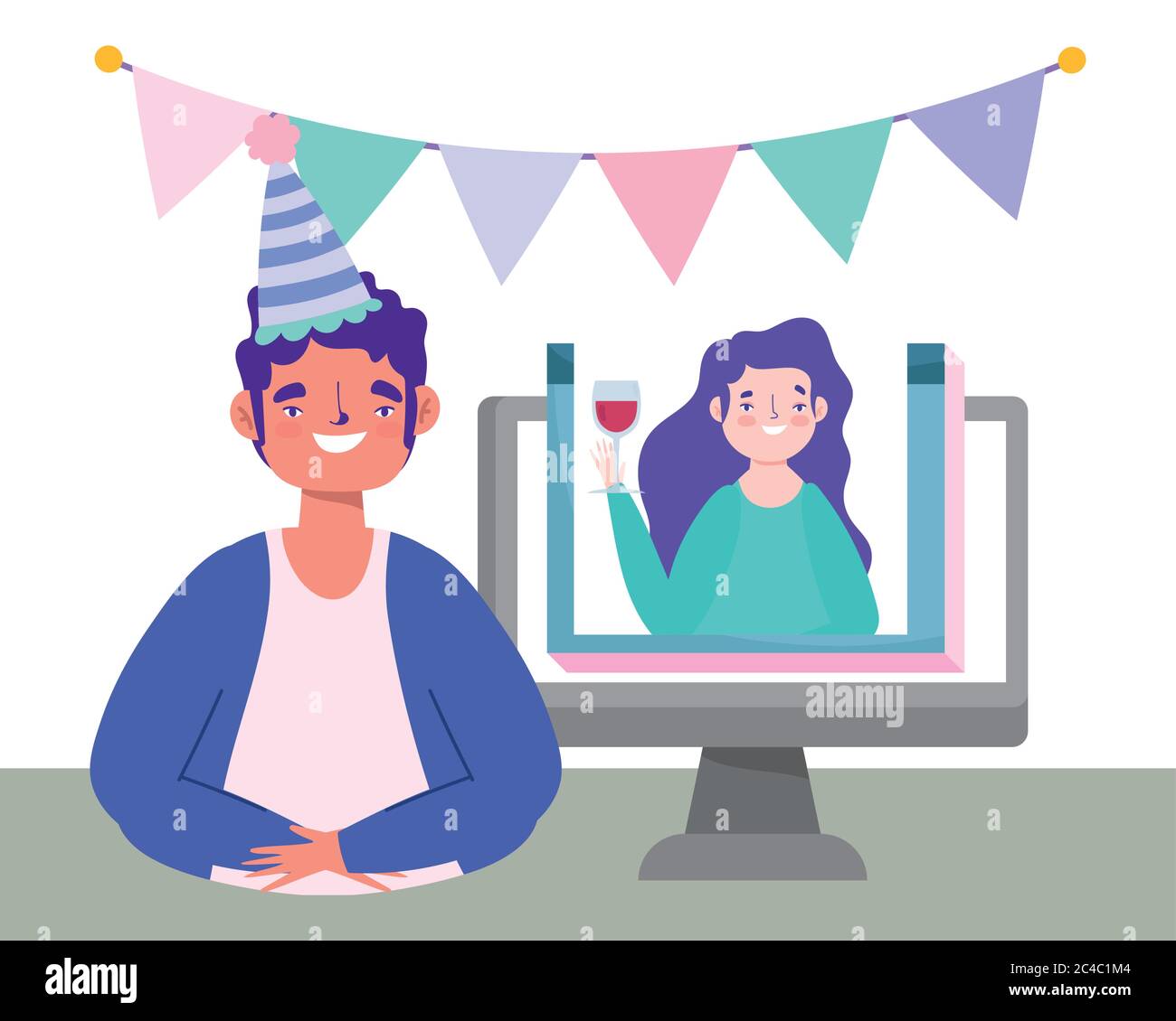 Birthday celebration video Stock Vector Images - Alamy