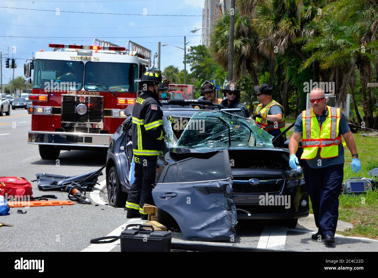 Melbourne, Florida, Brevard County, Florida, USA. June 25, 2020. Rescue ...