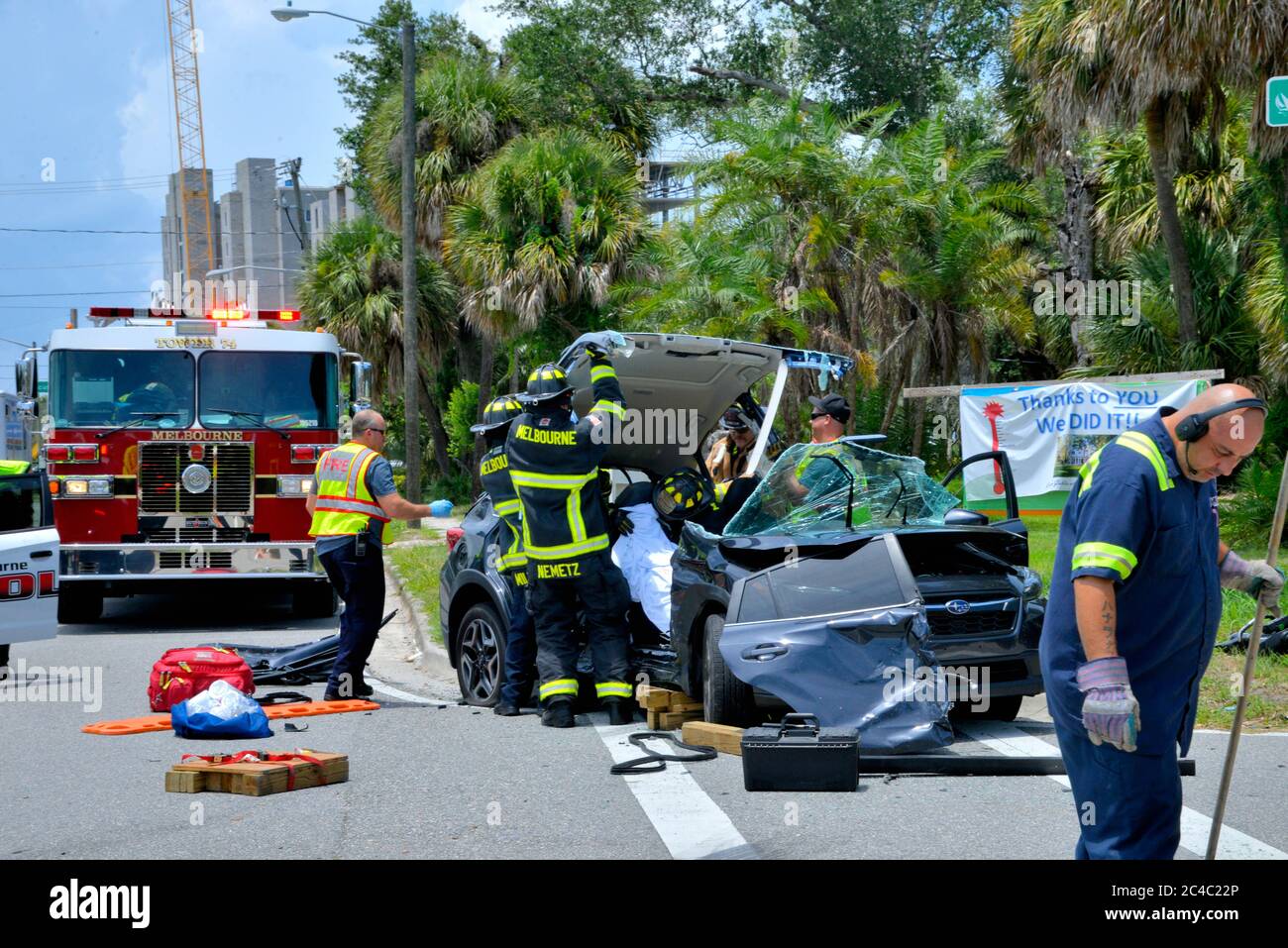 Melbourne, Florida, Brevard County, Florida, USA. June 25, 2020. Rescue ...