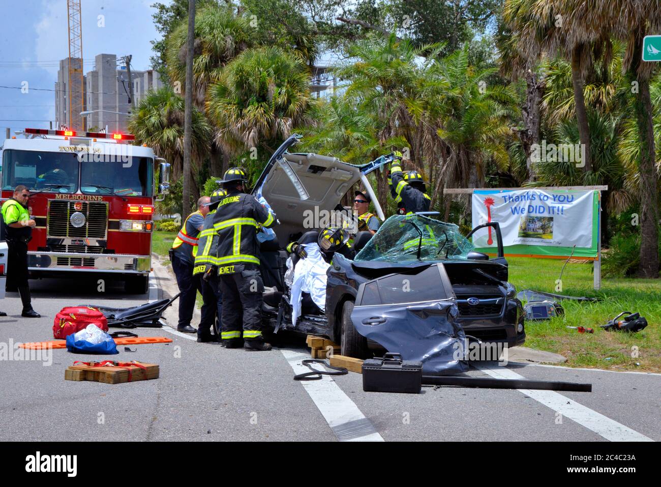 Melbourne, Florida, Brevard County, Florida, USA. June 25, 2020. Rescue ...