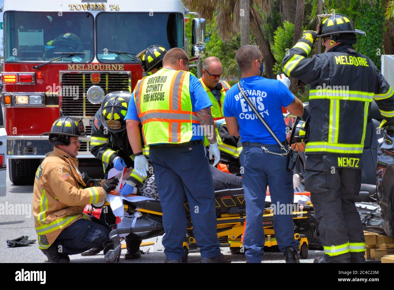 Melbourne, Florida, Brevard County, Florida, USA. June 25, 2020. Rescue ...