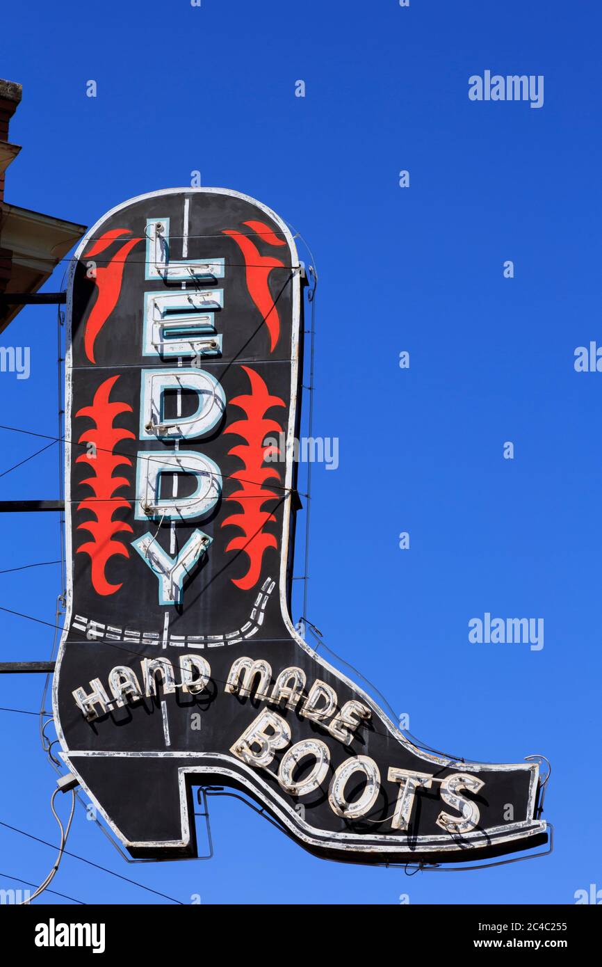 Leddy Boot Store, Stockyards District, Fort Worth, Texas, USA Stock ...