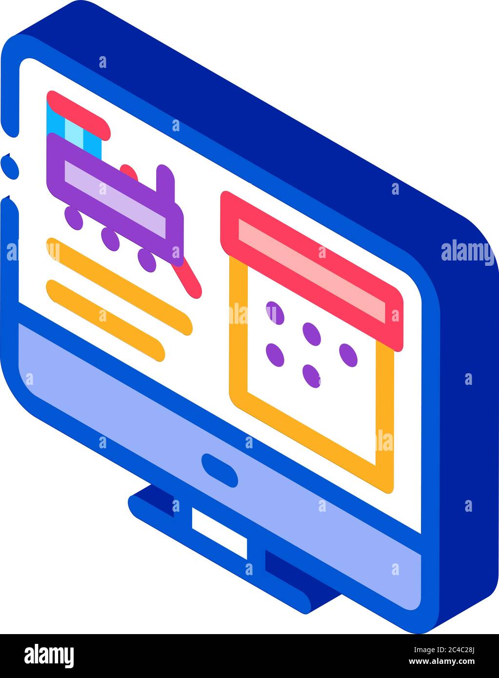 internet train timetable isometric icon vector illustration Stock ...