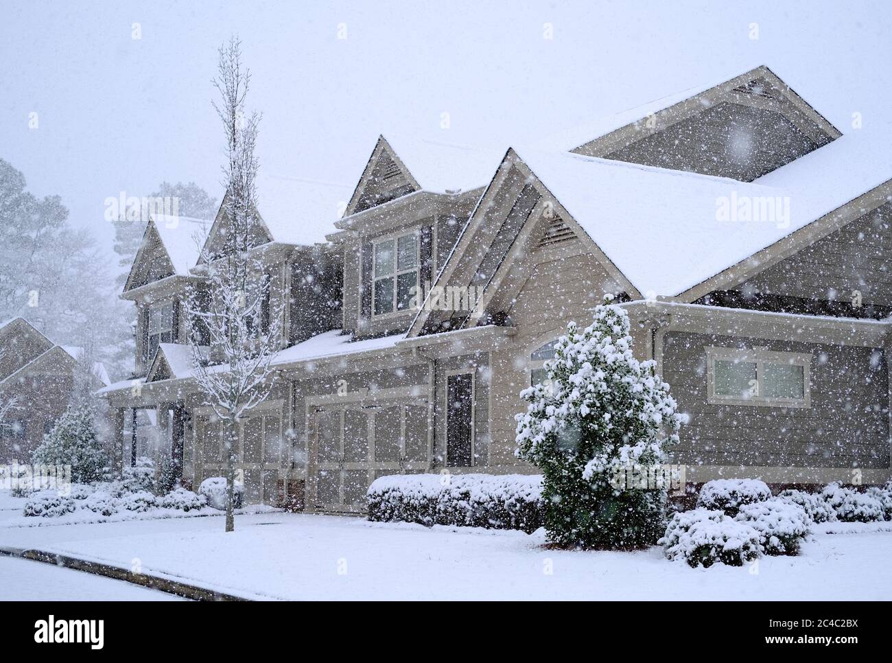 Heavy Snow on Townhomes Stock Photo - Alamy