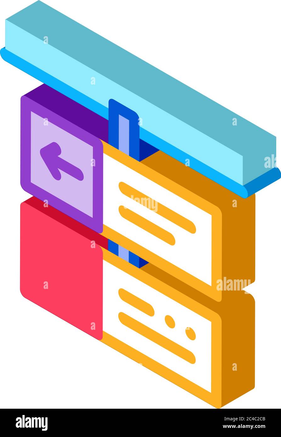 railway gate direction isometric icon vector illustration Stock Vector ...