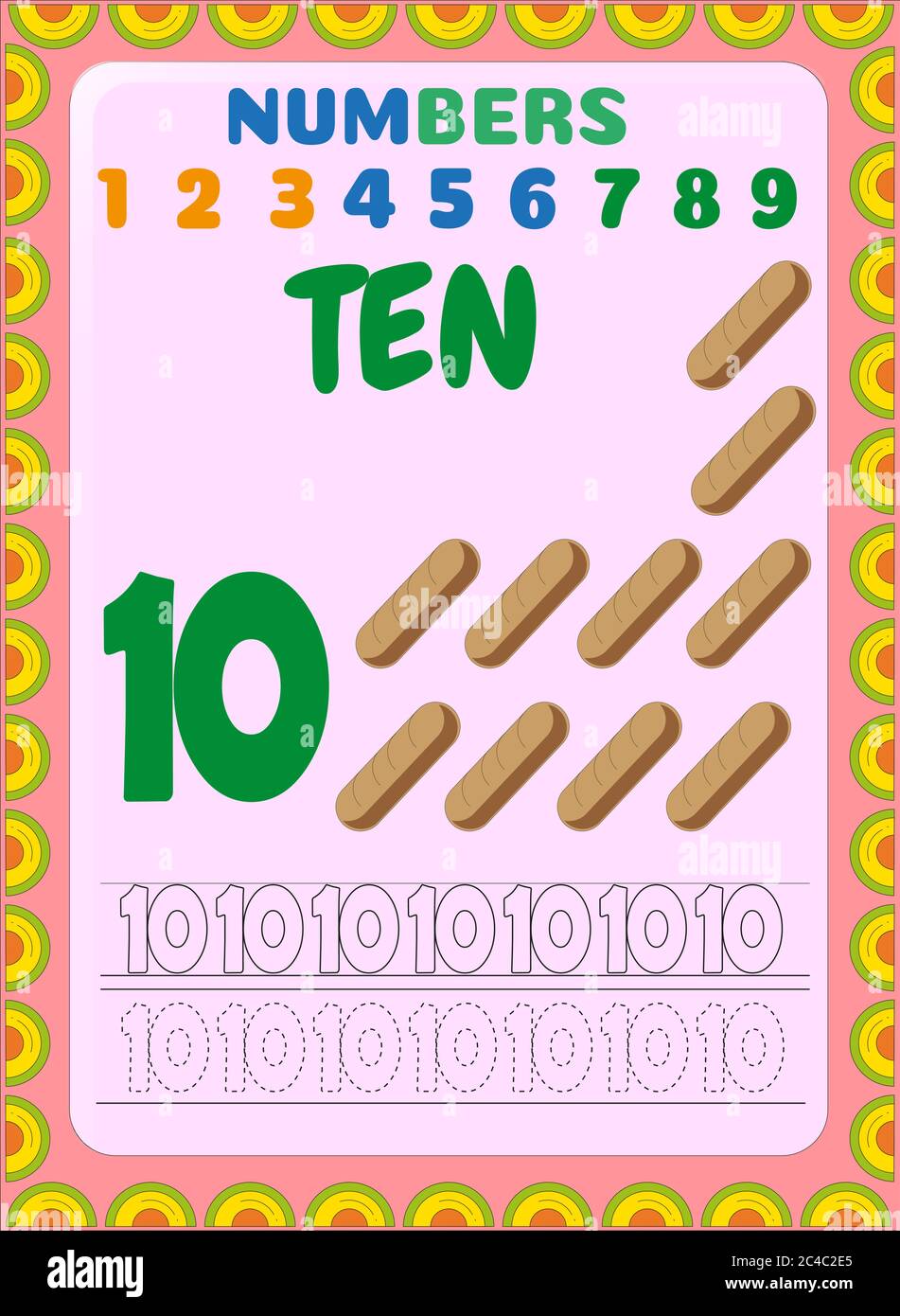 Preschool and toddler math with toast design Stock Vector Image & Art ...