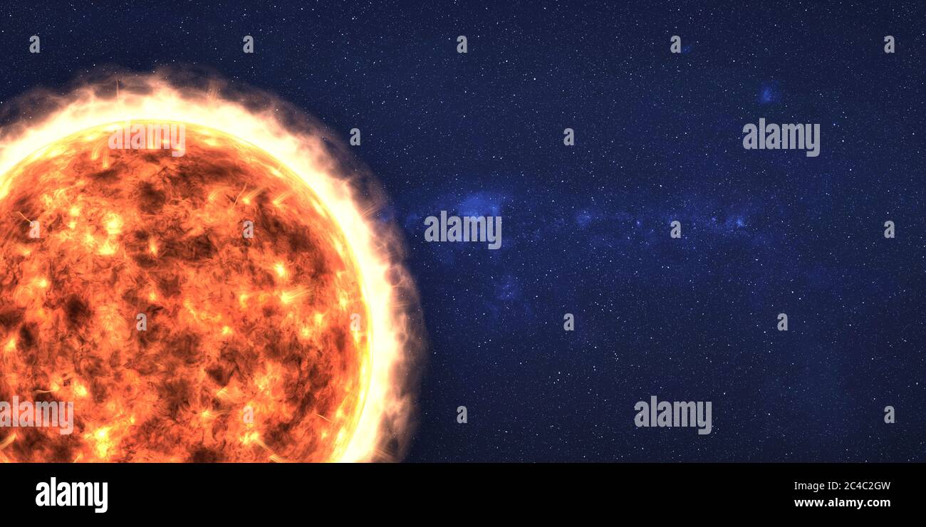 The Sun. The main star of Solar system isolated on white. Science ...