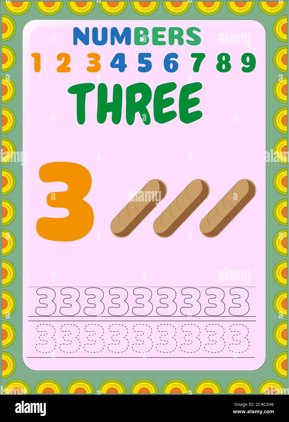 Preschool and toddler math with toast design Stock Vector Image & Art ...