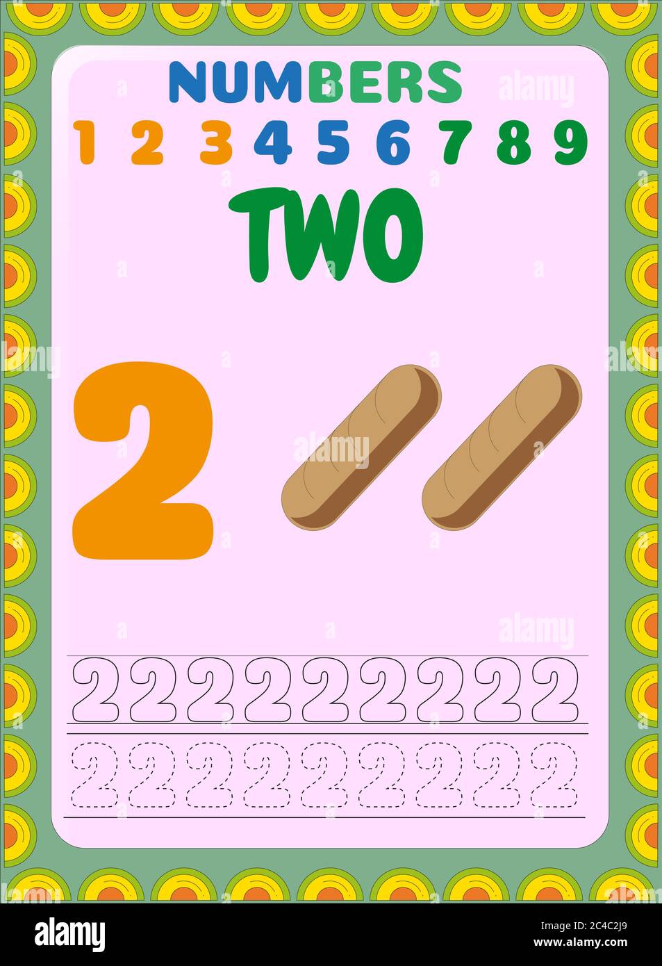 Preschool and toddler math with toast design Stock Vector Image & Art ...