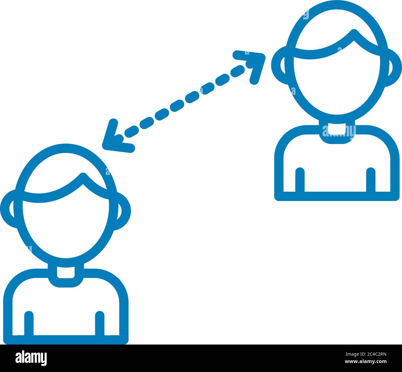 figures humans with arrows social distance line style vector ...