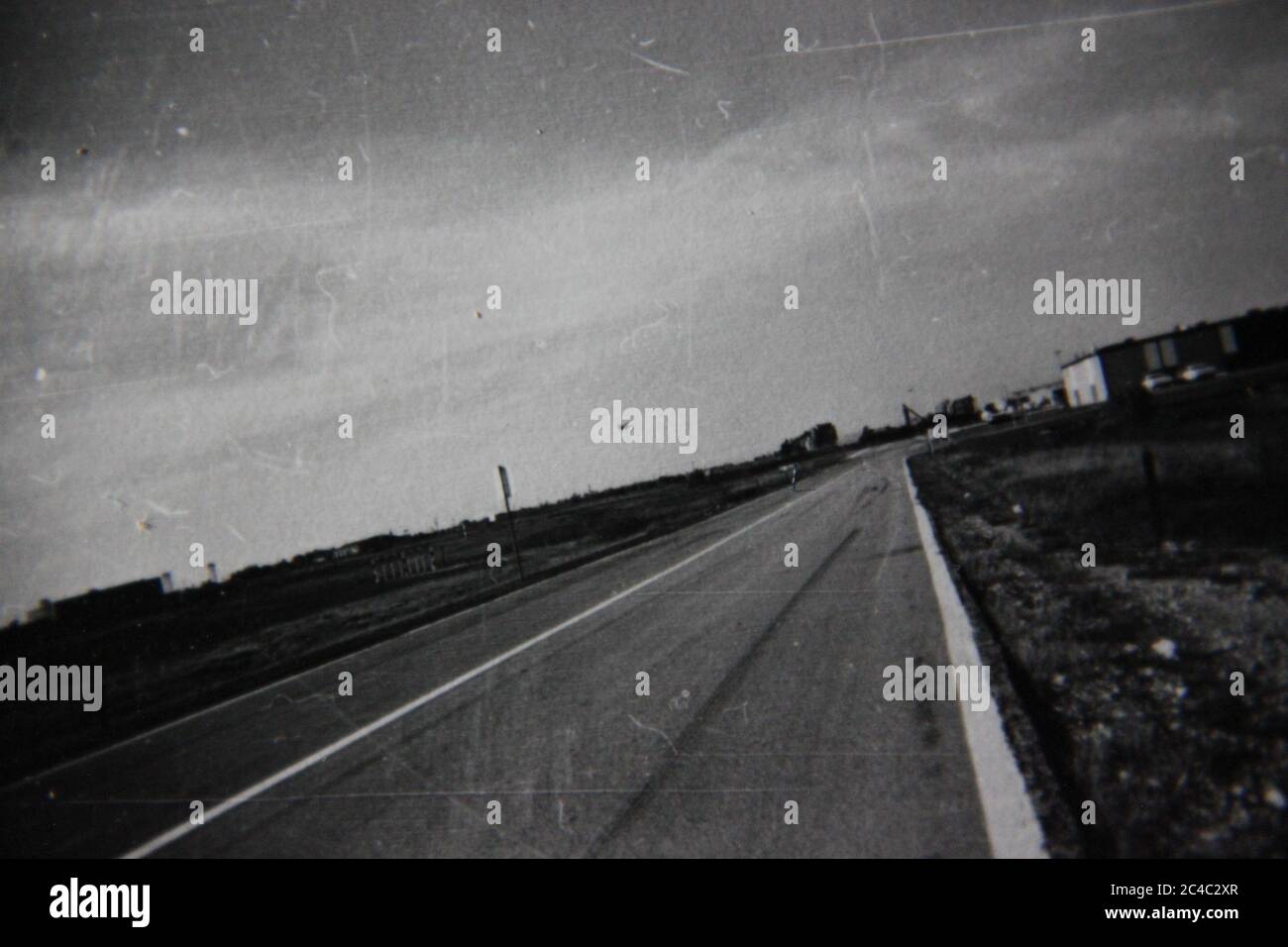 Fine 70s vintage black and white photography of an empty highway Stock ...