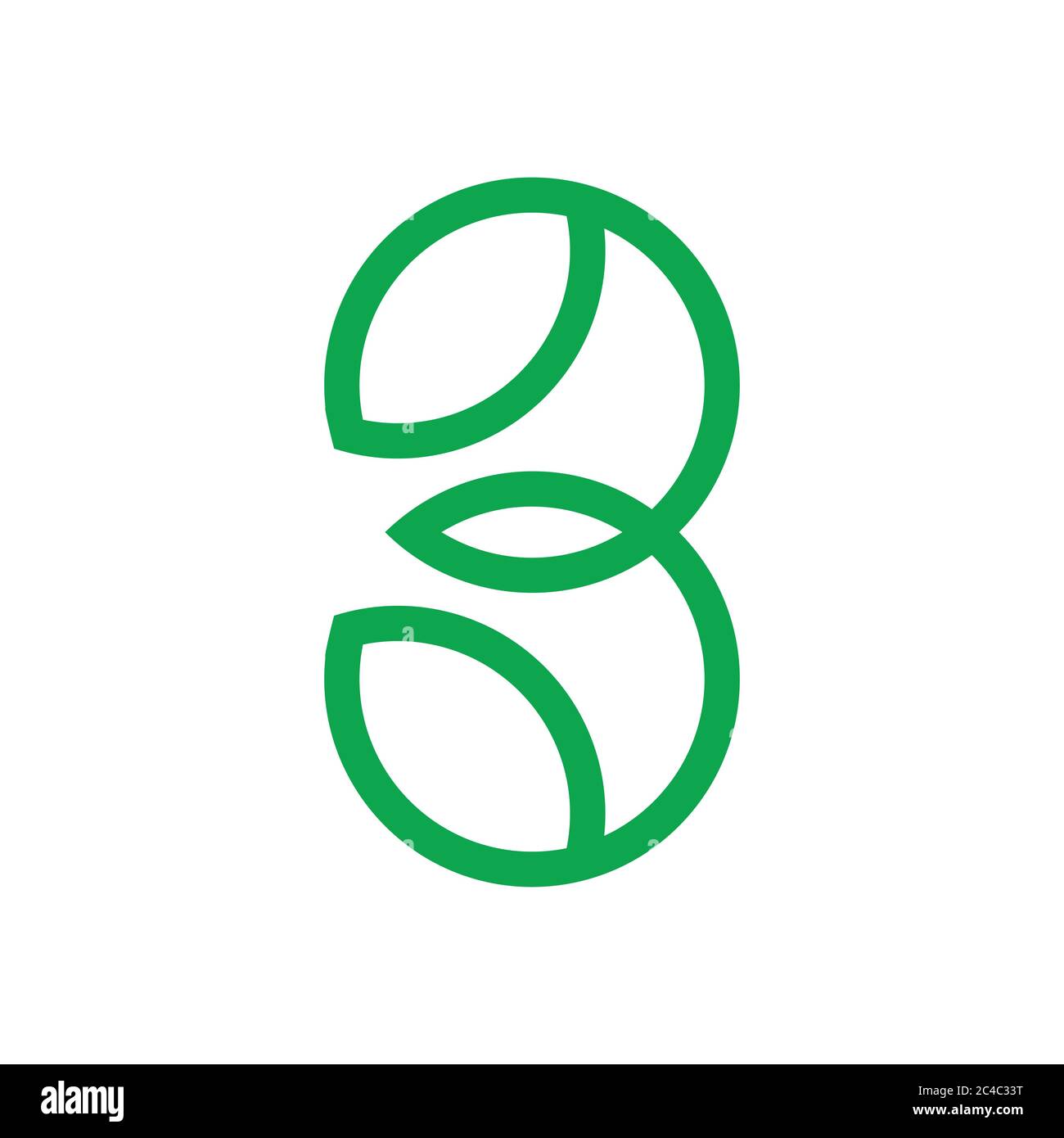 number 3 leaf shape line geometric logo Stock Vector Image & Art - Alamy