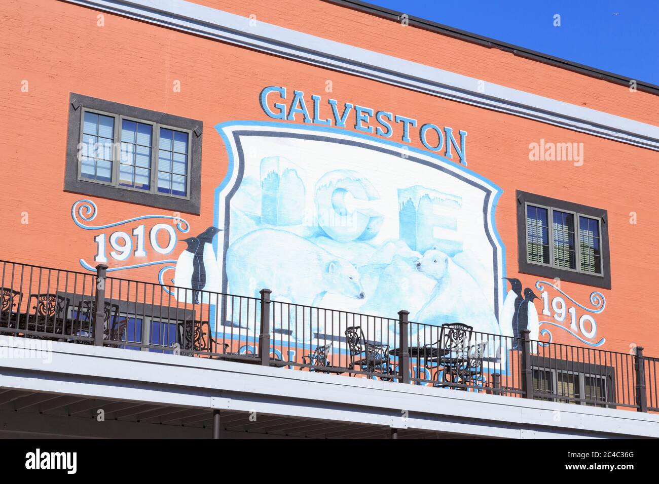 Mural in the Historic Strand District,Galveston,Texas,USA Stock Photo ...