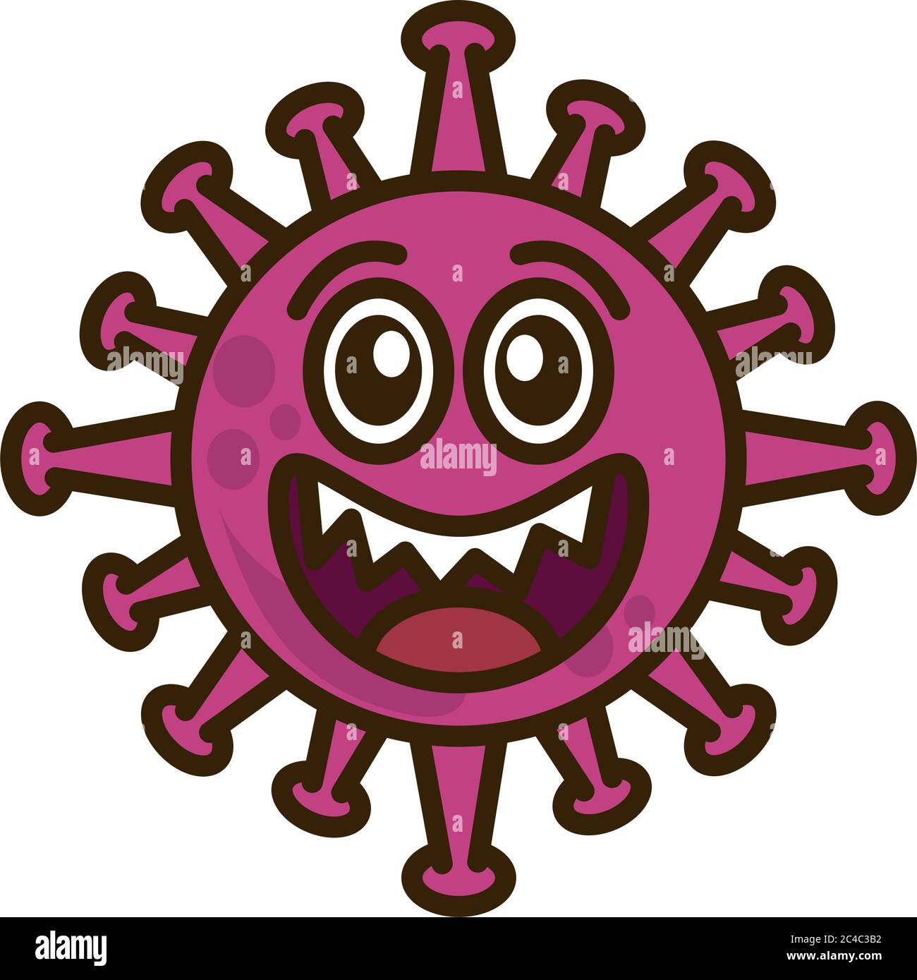 virus emoticon, covid-19 emoji character infection, face happy flat ...