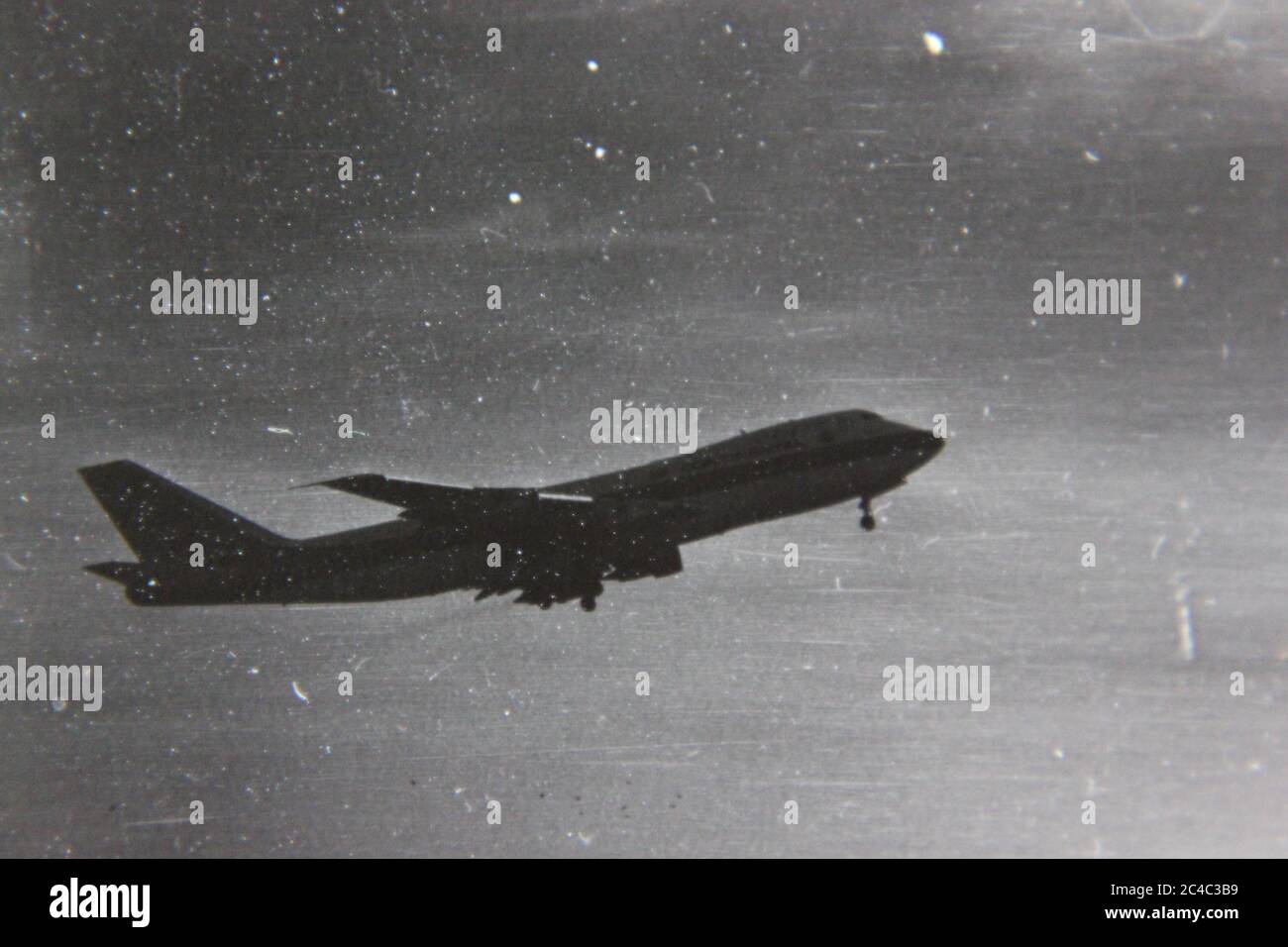 Fine 70s vintage contact print black and white photography of a jet ...