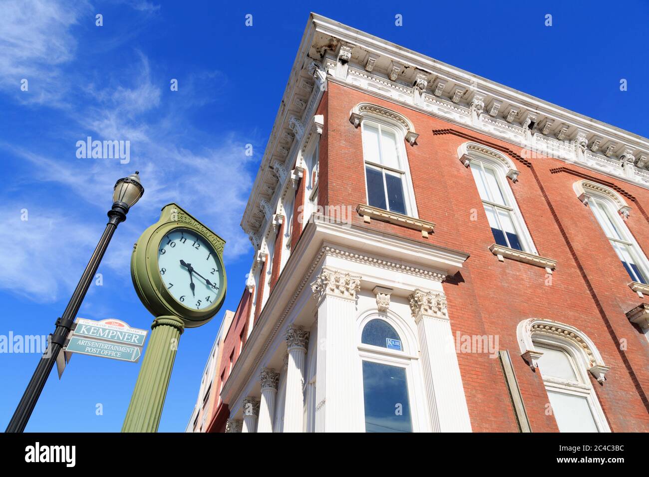 Clock in the Historic Strand District,Galveston,Texas,USA Stock Photo ...