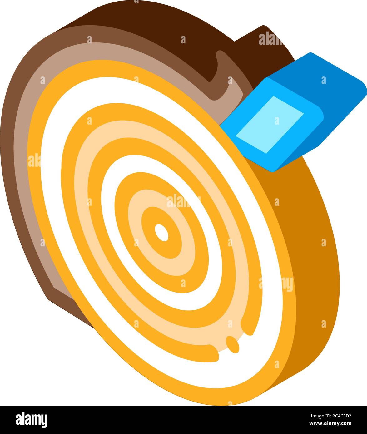 wood trunk bark removal isometric icon vector illustration Stock Vector ...