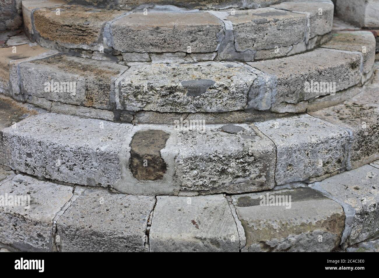Oval Circular Stone External Building Stairs Stock Photo - Alamy