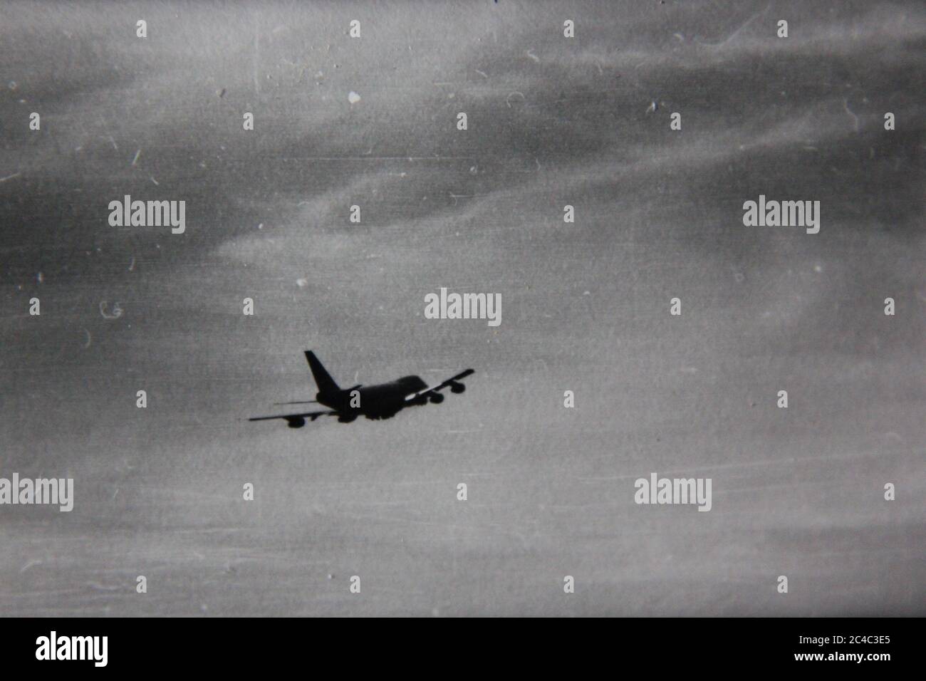 Fine 70s vintage contact print black and white photography of a jet ...