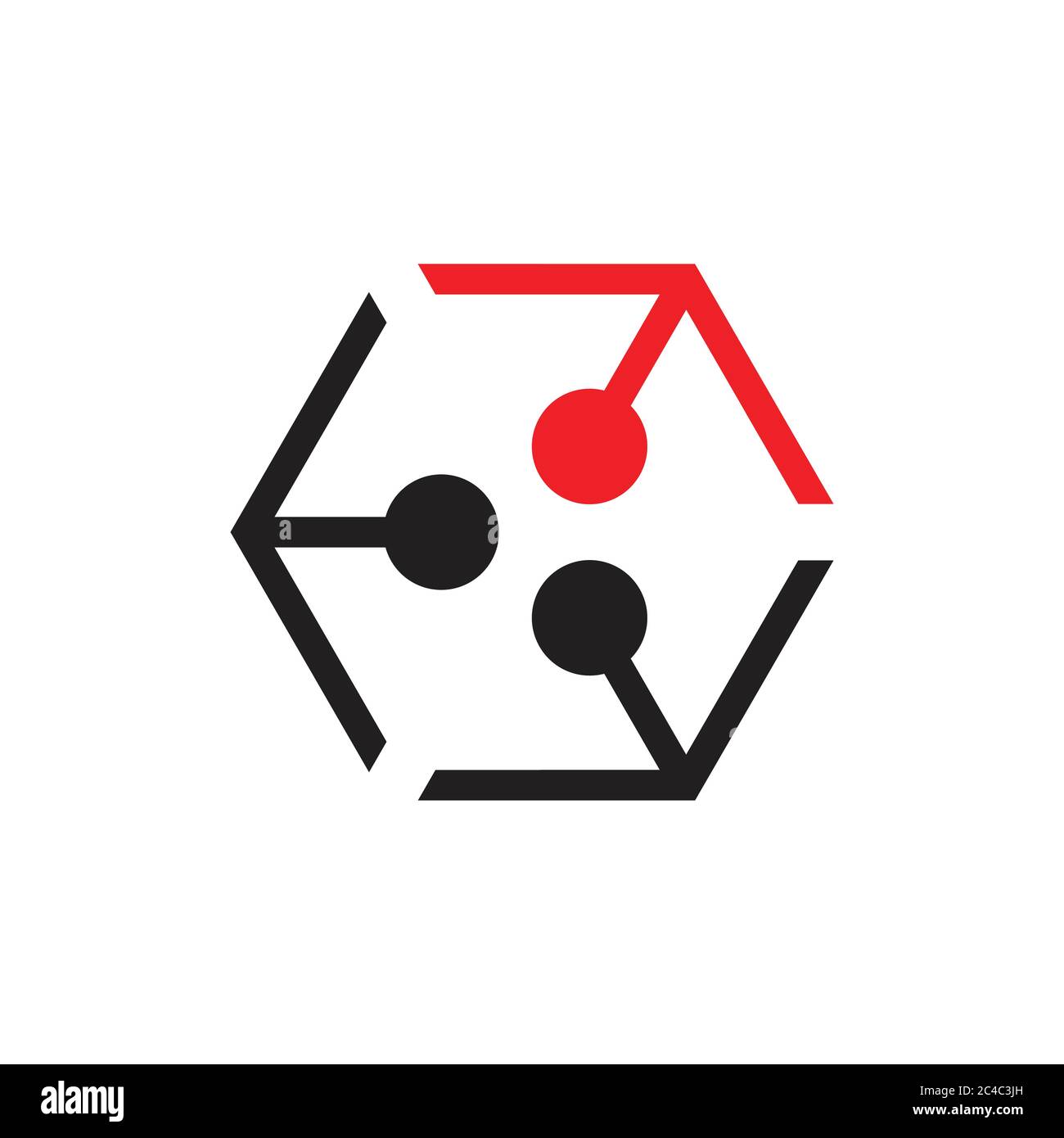 hexagonal box dots arrow logo vector Stock Vector Image & Art - Alamy