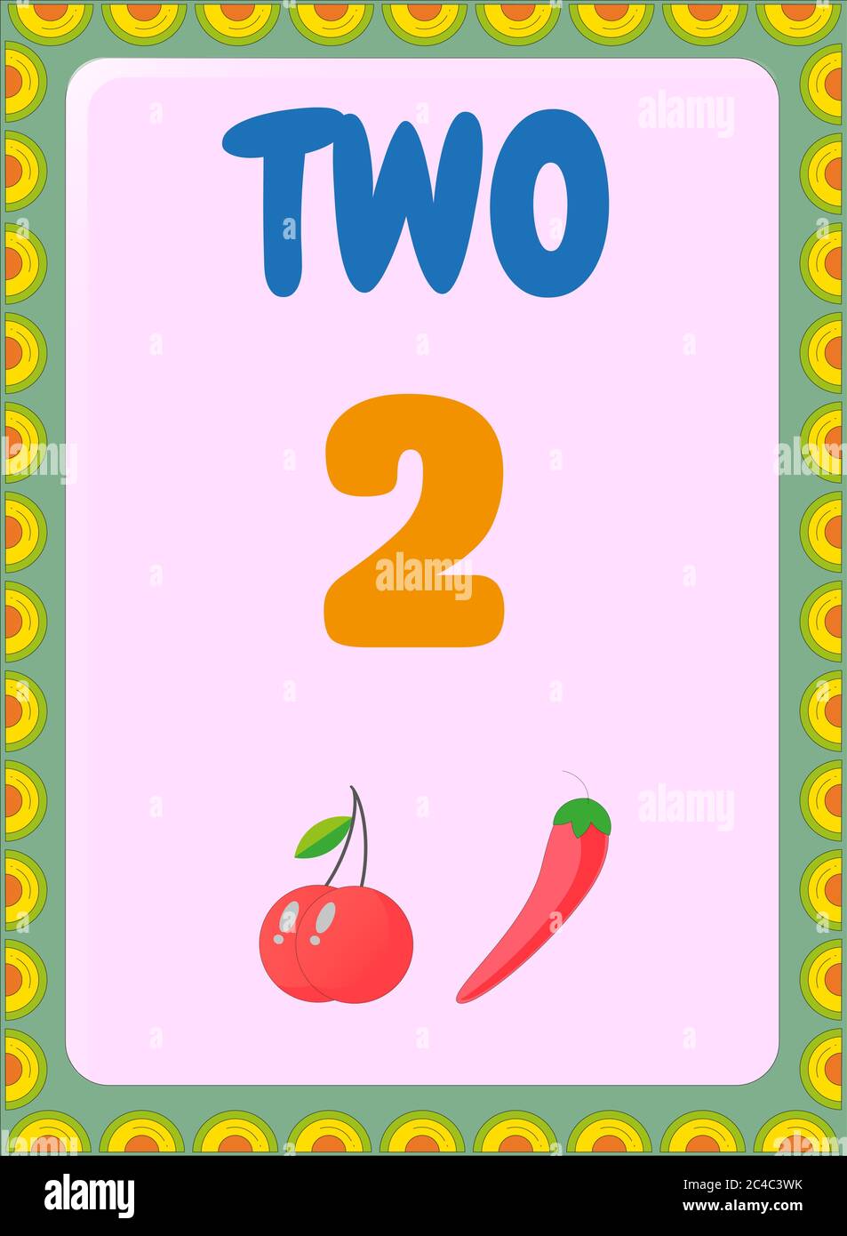 Preschool and toddler math with cherry and chili design Stock Vector ...