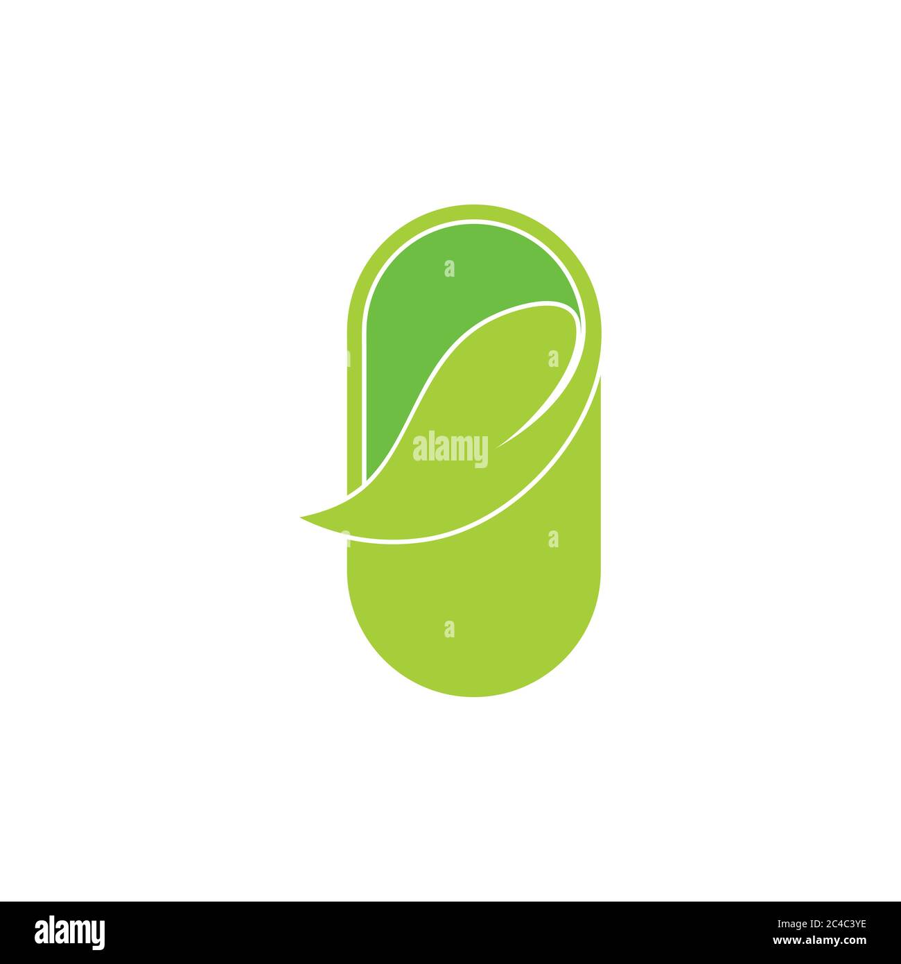 capsule leaf shape monogram natural medicine symbol logo vector Stock ...