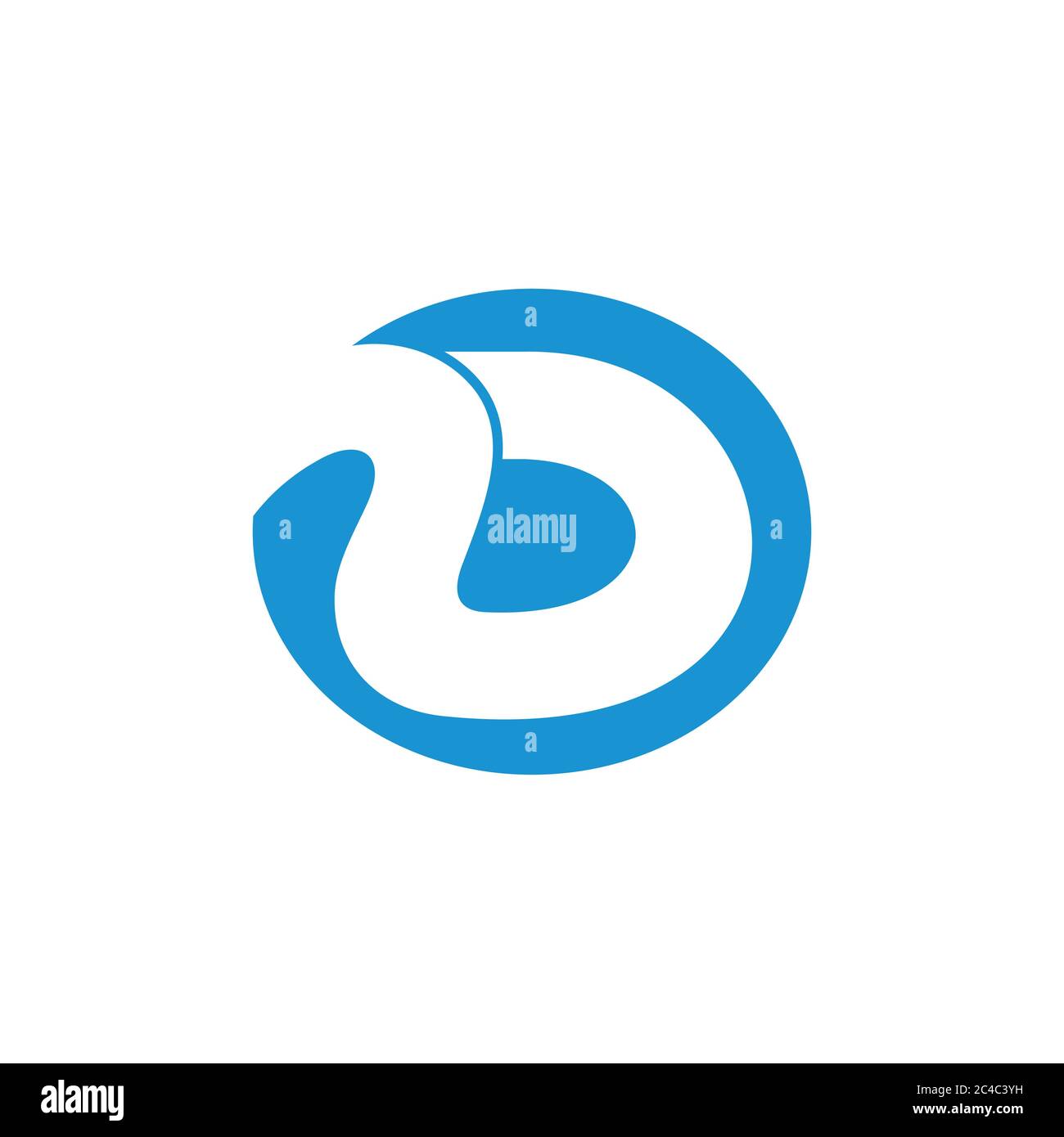 letter d circle curves negative space logo vector Stock Vector Image ...