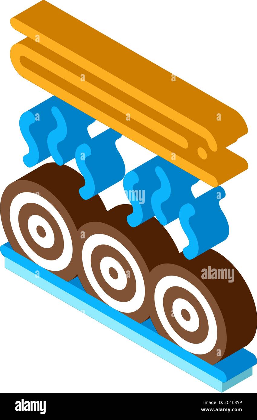 wood trunk drying isometric icon vector illustration Stock Vector Image ...
