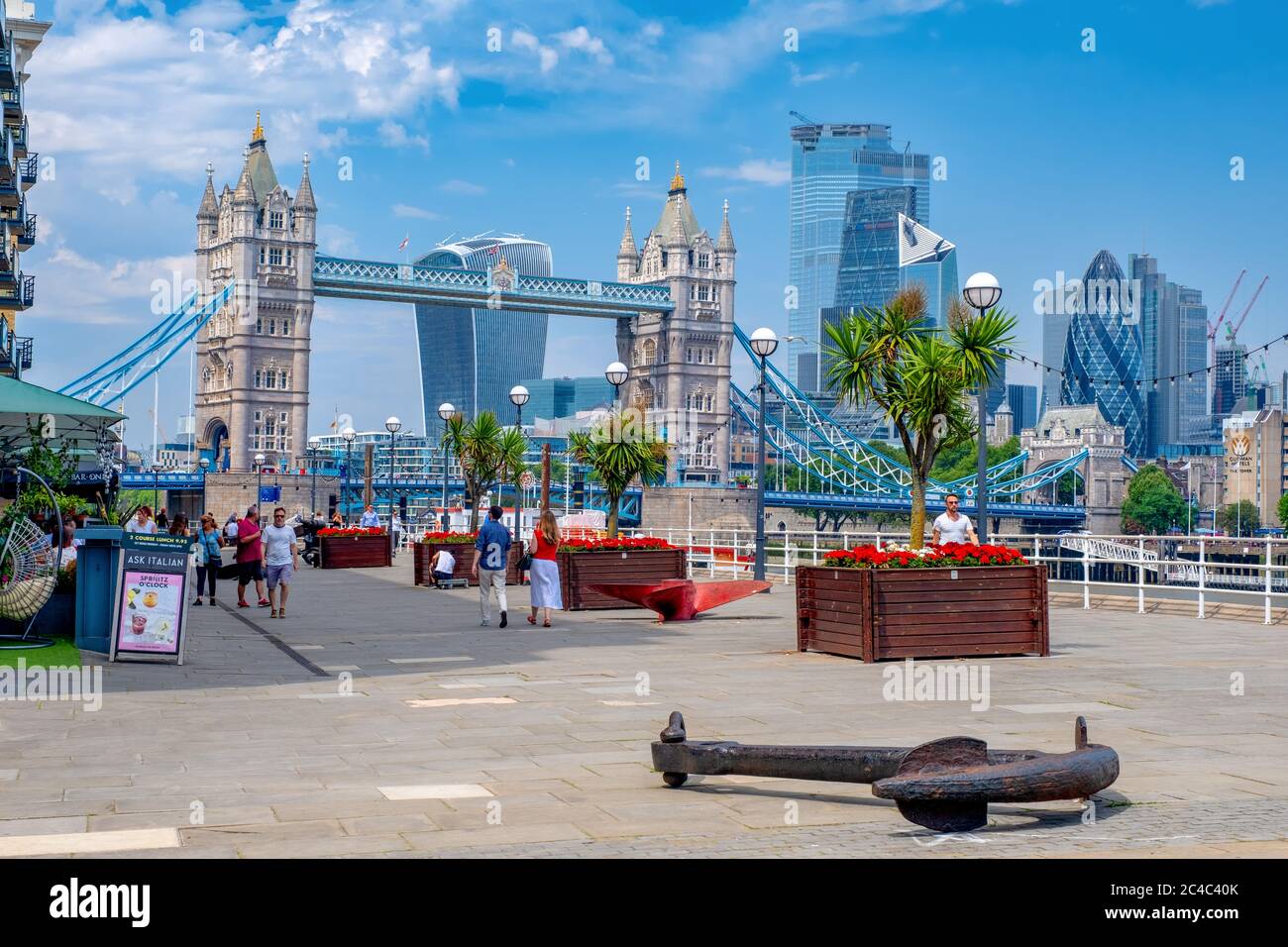 LONDON,UK - JULY 25,2019 : Summer in London with a view of the Tower ...