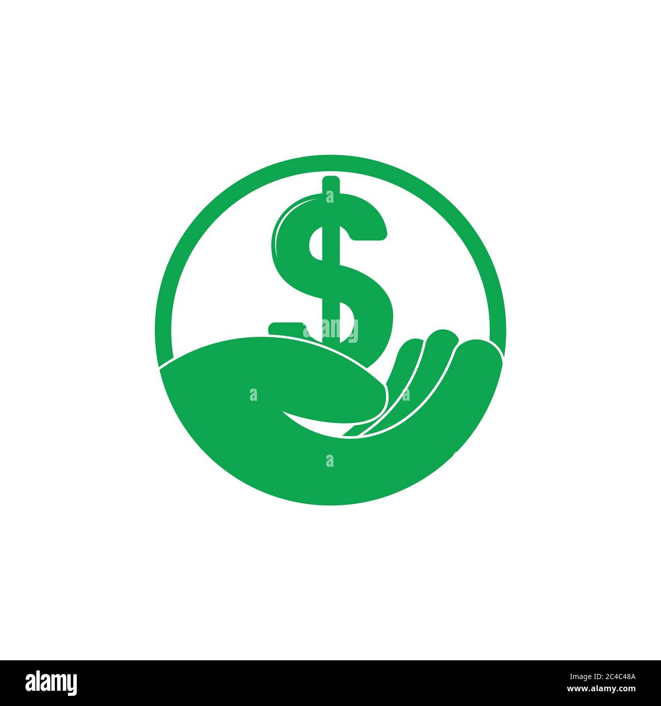 money dollar hand care geometric logo vector Stock Vector Image & Art ...
