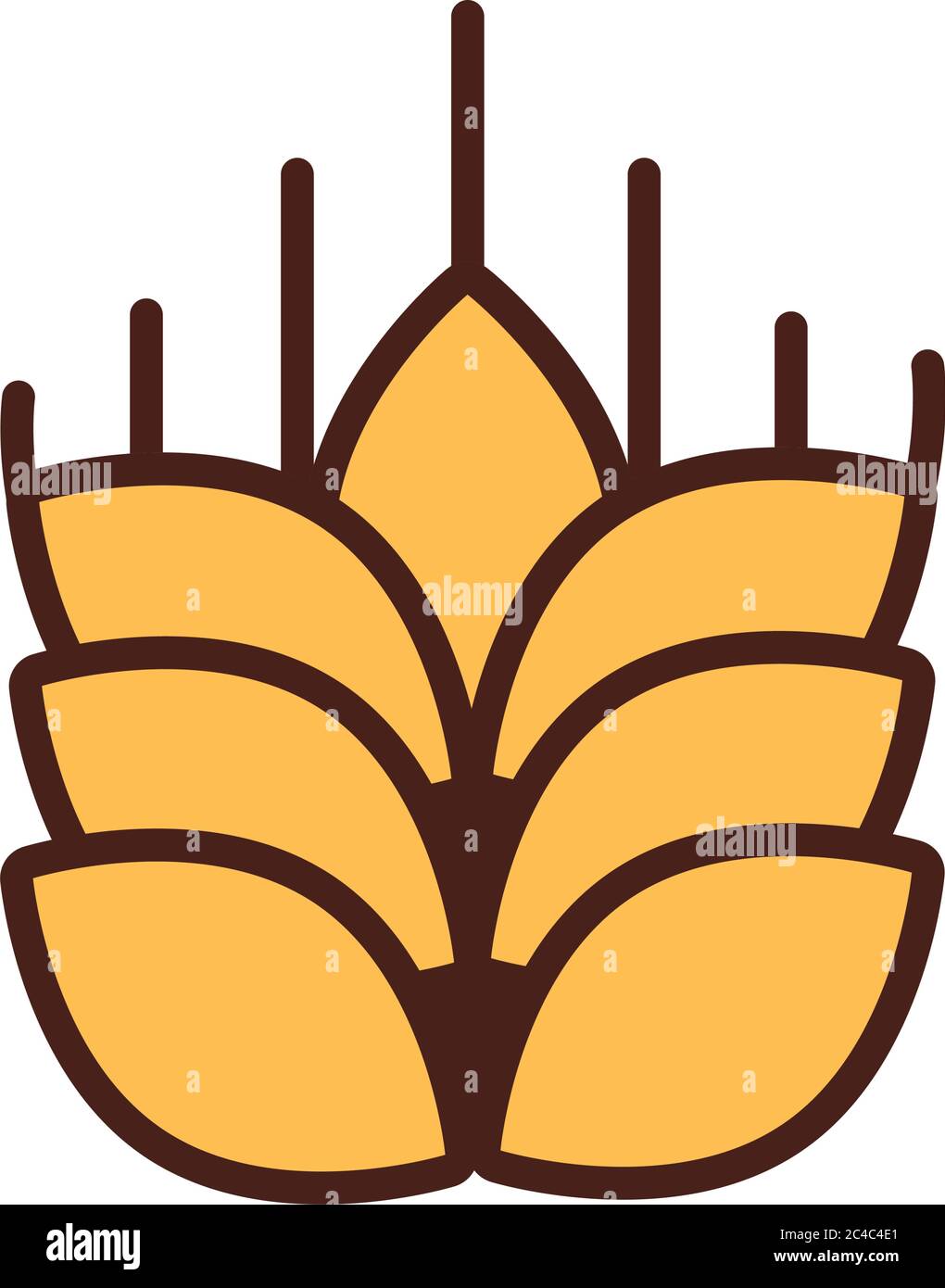 wheat spike line and fill style icon vector illustration design Stock ...