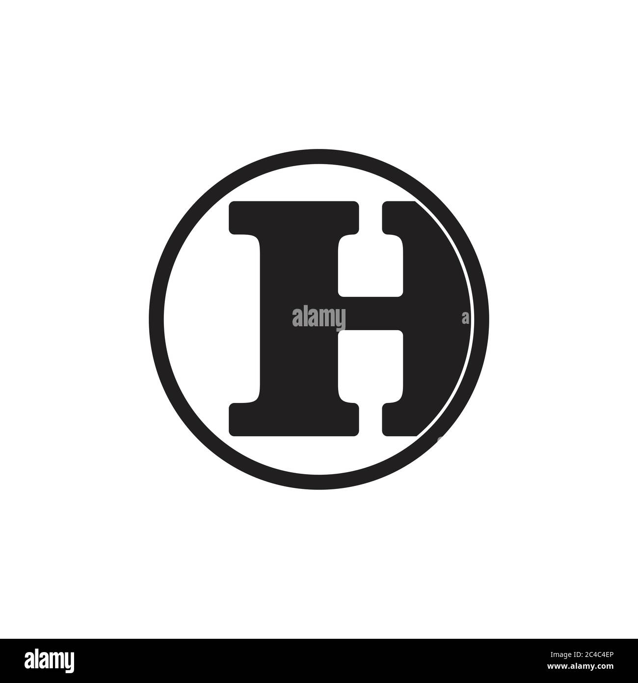 letter h simple geometric circle logo vector Stock Vector Image & Art ...
