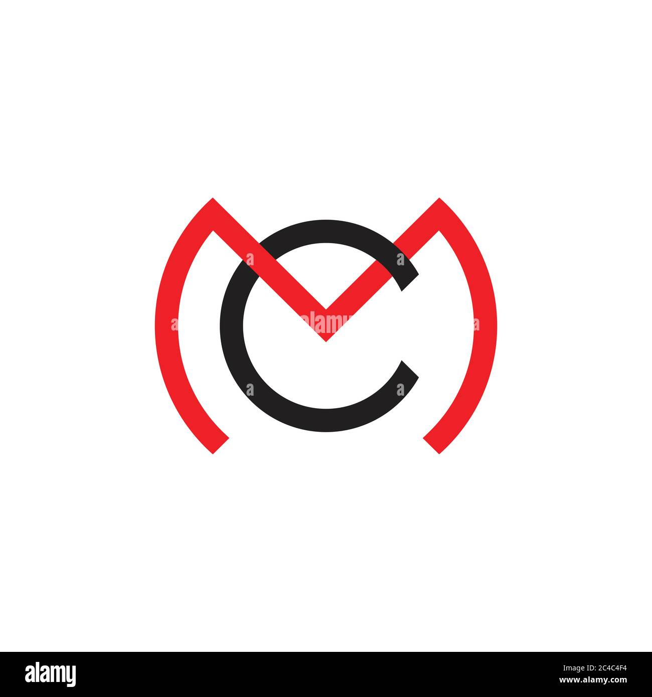 letter cm circle linked geometric line logo vector Stock Vector Image ...