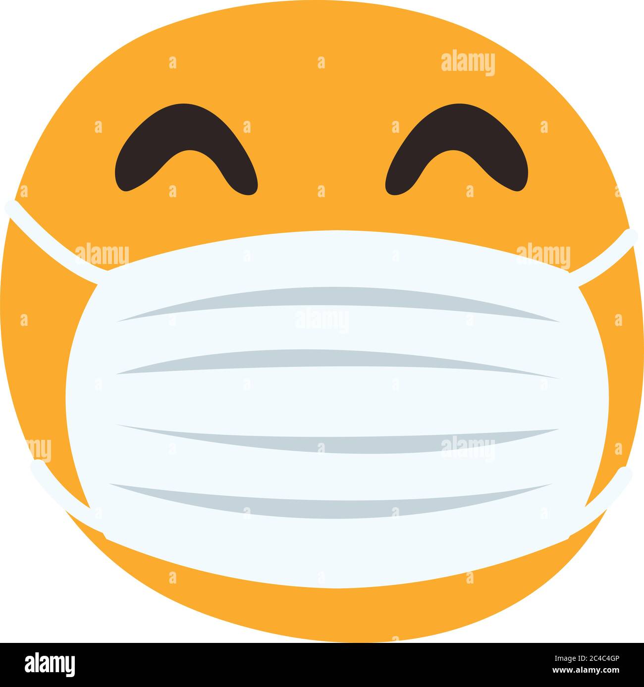 emoji sad wearing medical mask hand draw style vector illustration ...