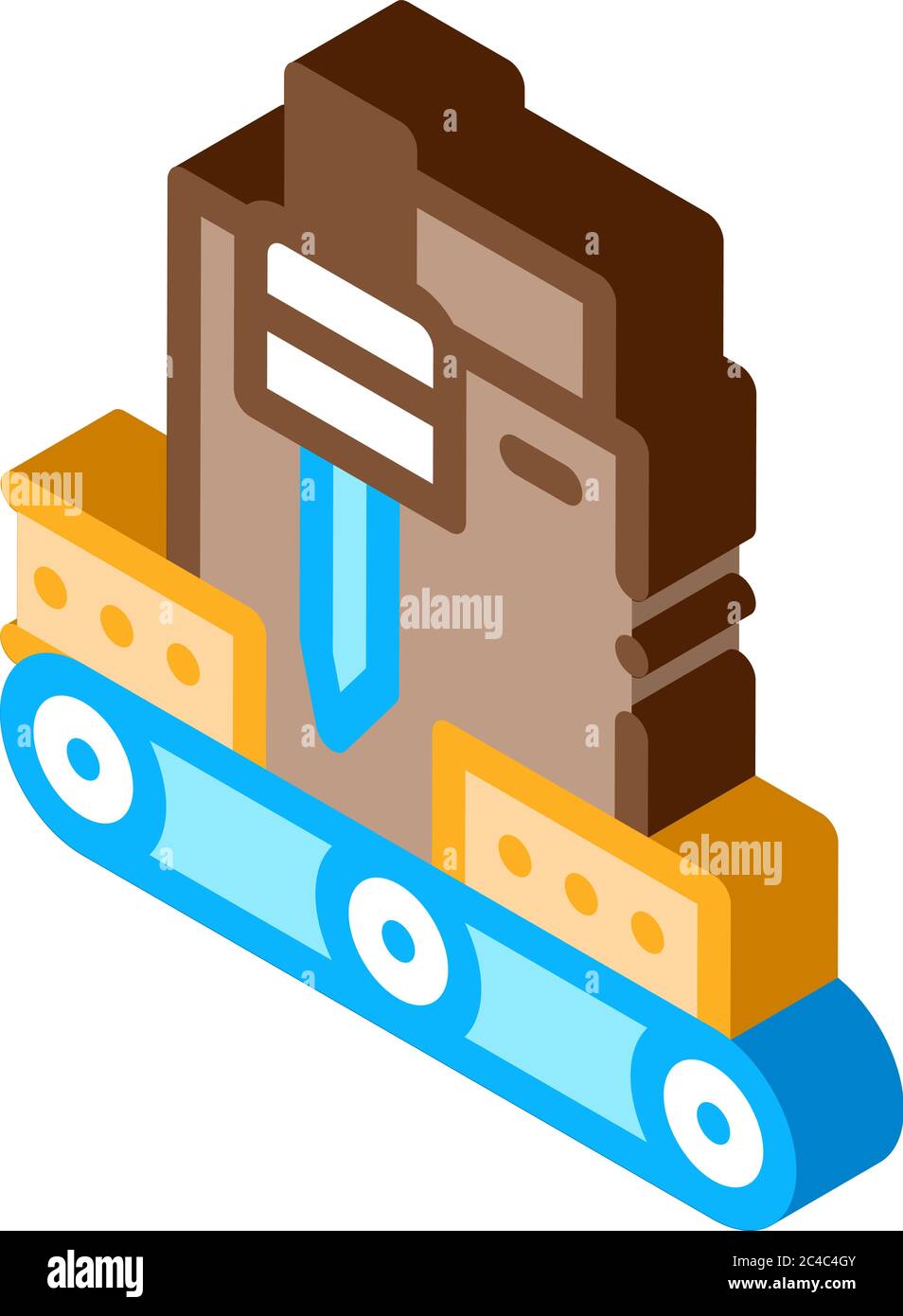wood plank cutting machine isometric icon vector illustration Stock ...