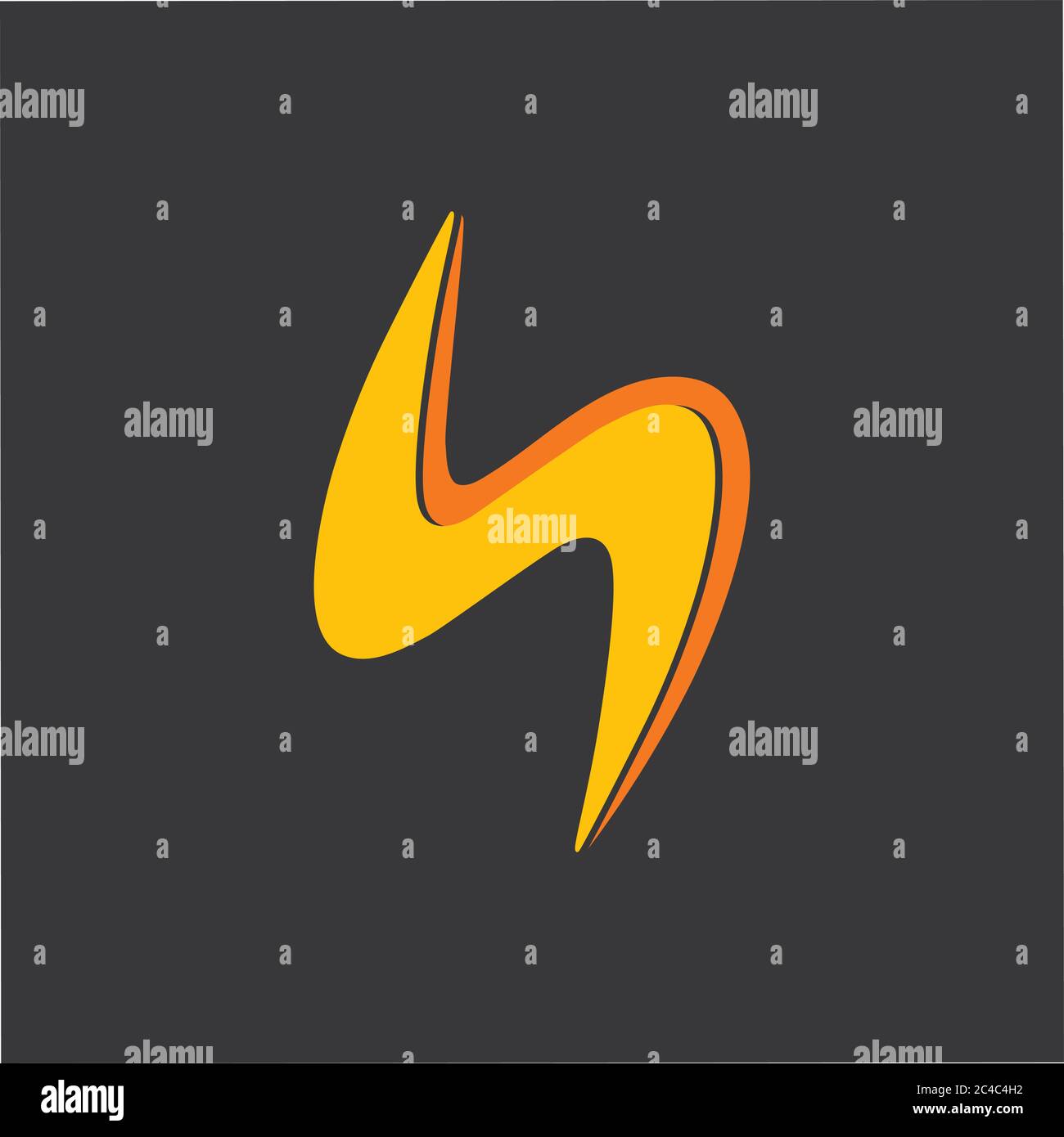 abstract thunder shape simple curves logo vector Stock Vector Image ...