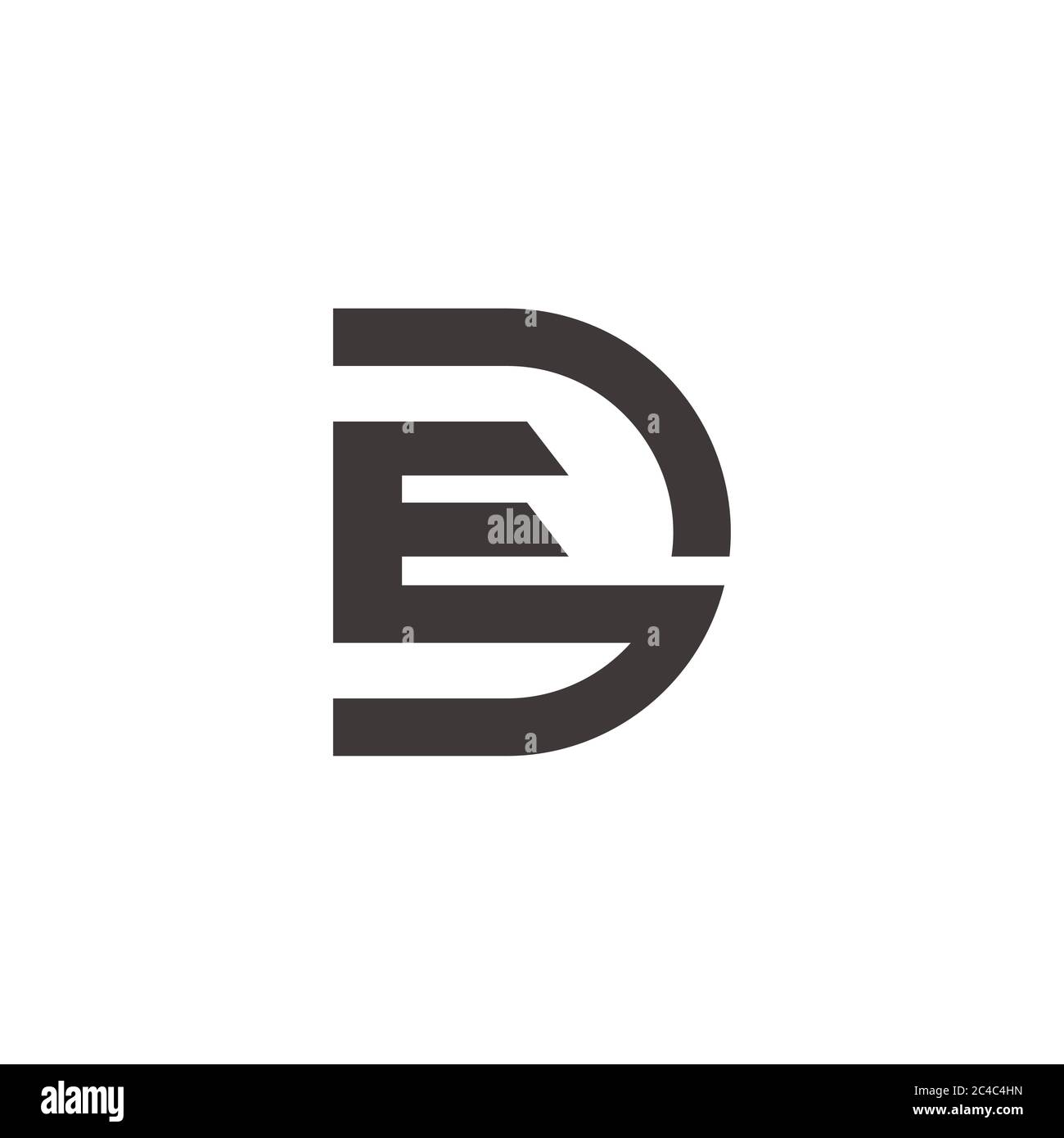letter ed simple geometric line art shape symbol logo vector Stock ...