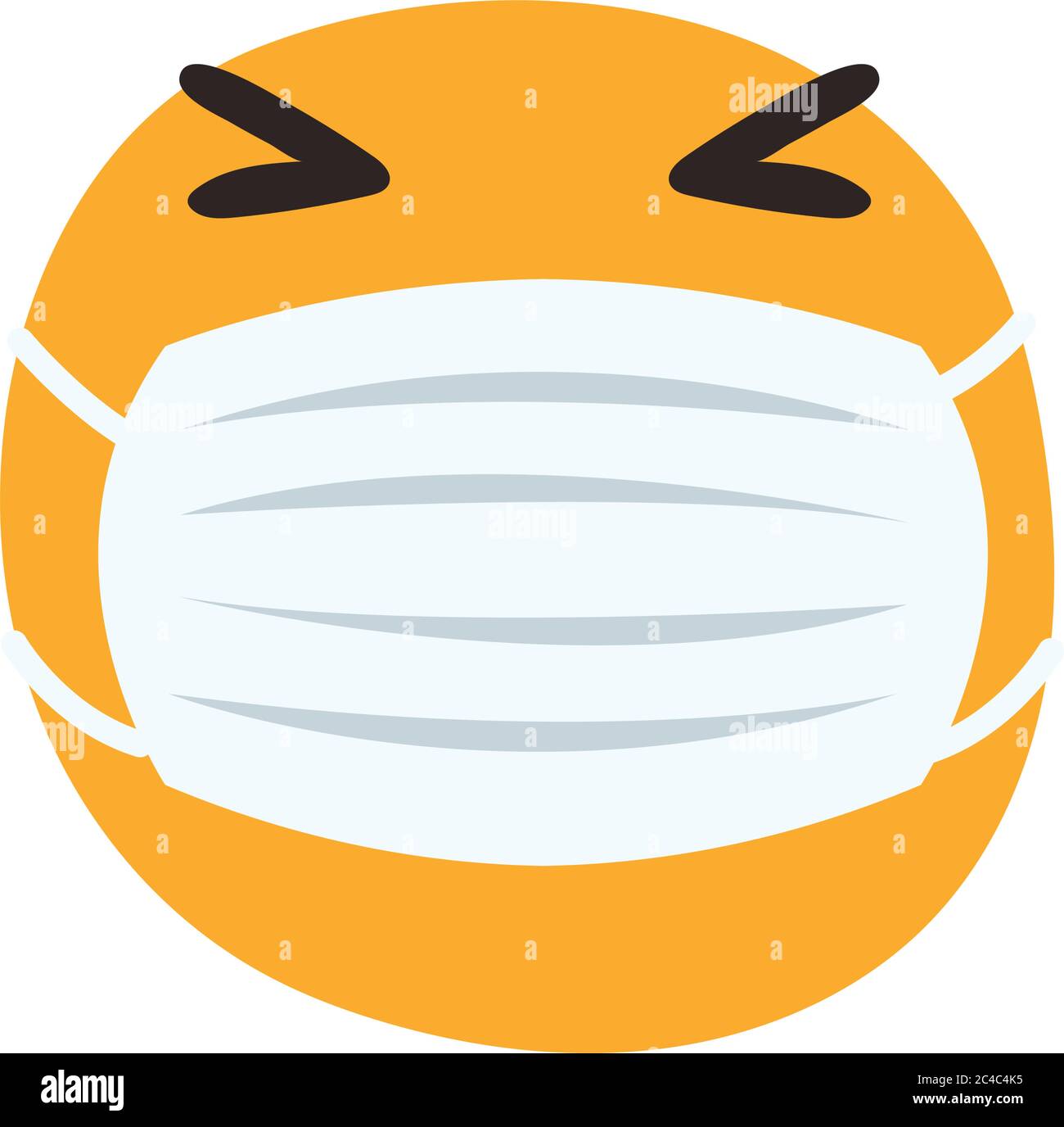 emoji wearing medical mask hand draw style vector illustration design ...
