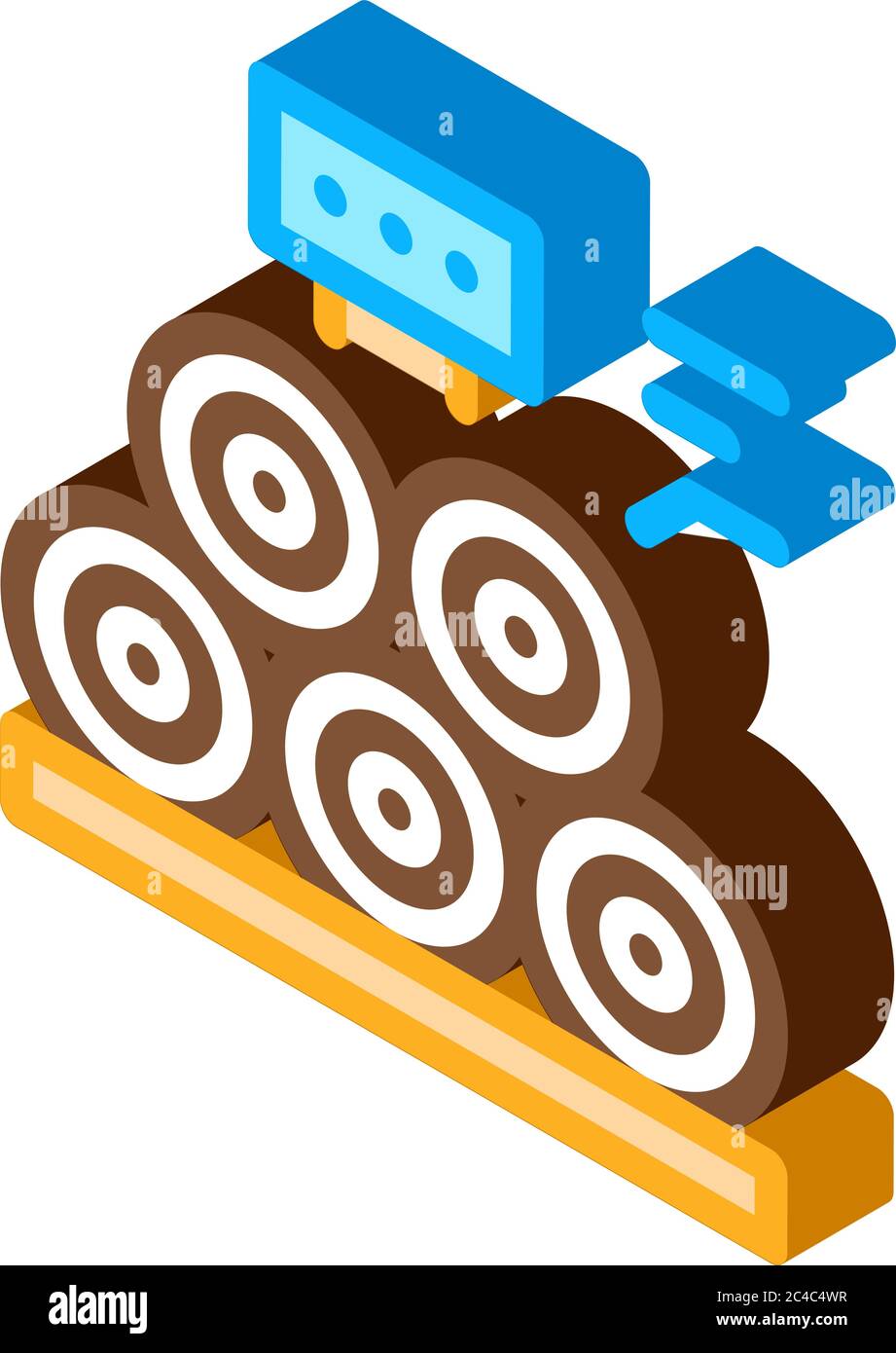 wood trunks isometric icon vector illustration Stock Vector Image & Art ...
