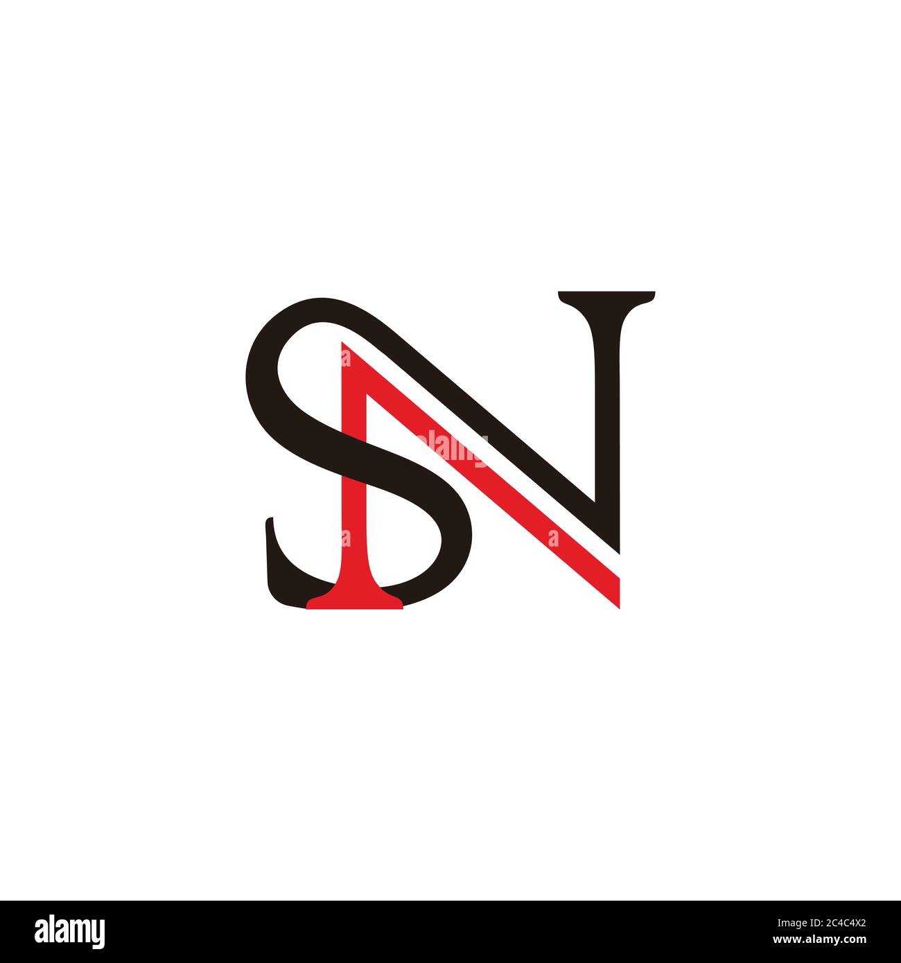 letter sn simple linked colorful design logo vector Stock Vector Image ...