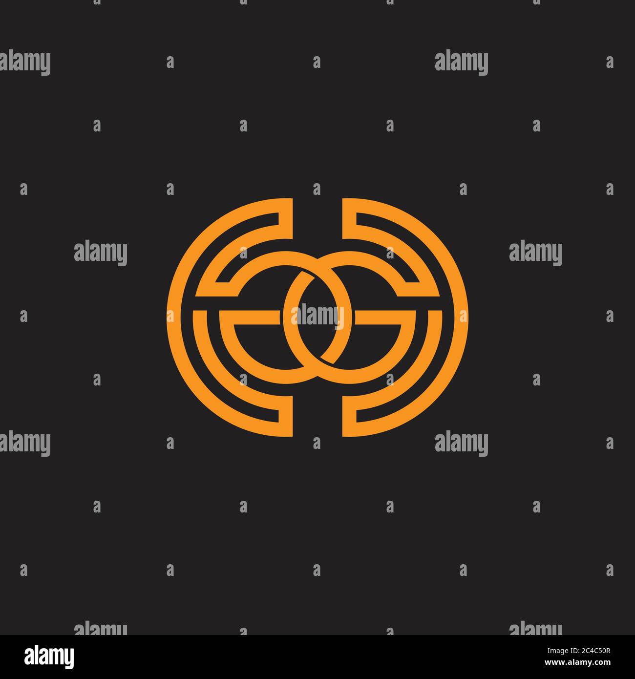 letter gg stripes geometric line round design symbol vector Stock ...
