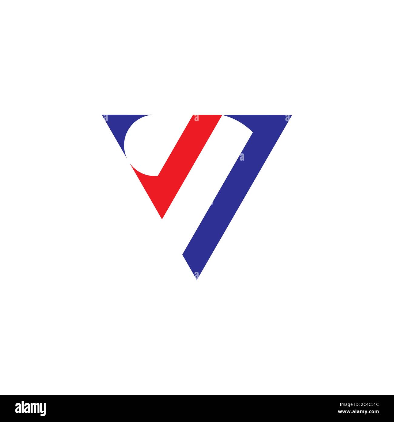 letter v opposite arrow geometric triangle logo vector Stock Vector ...