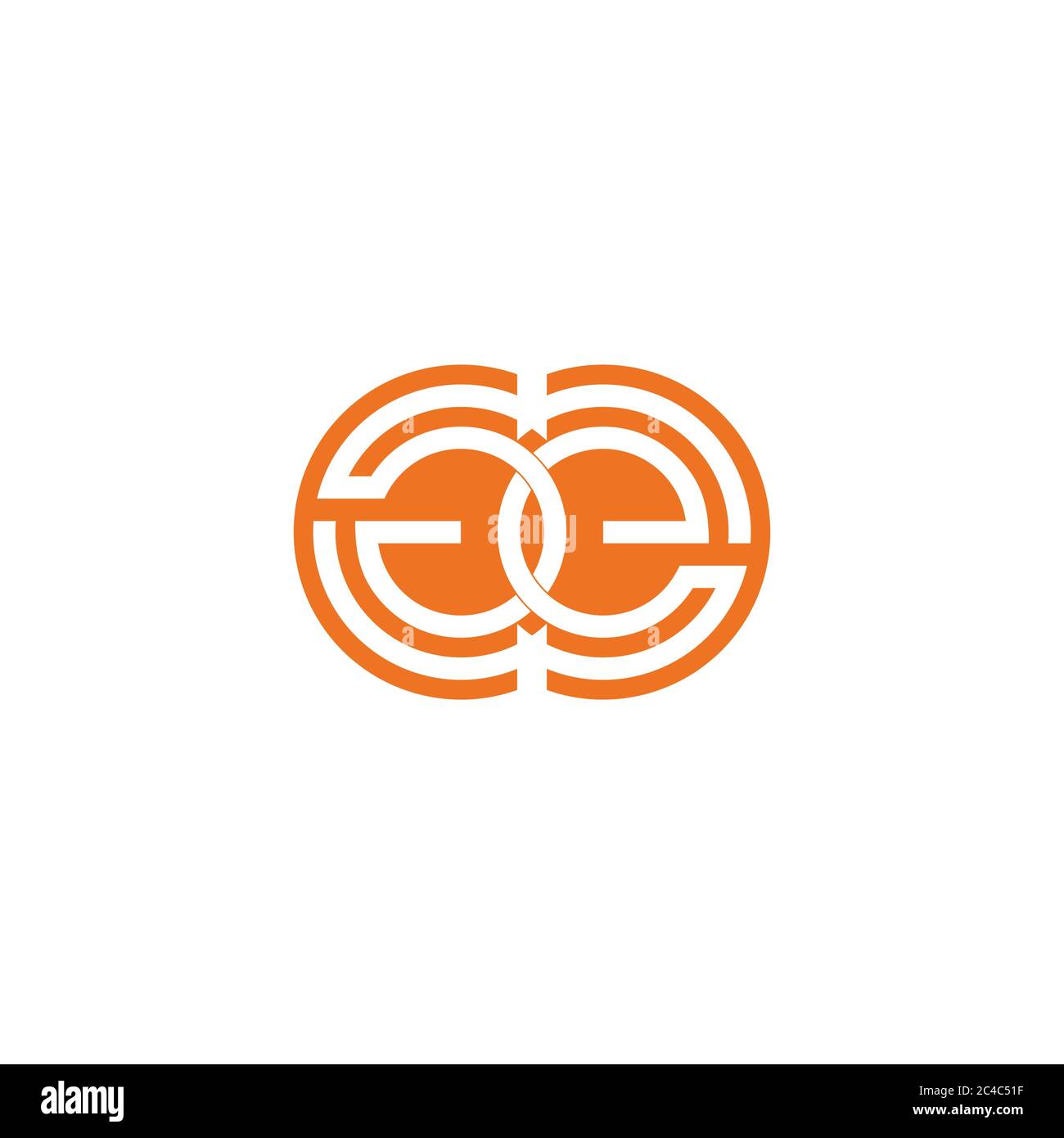 letter ge negative space circle design symbol vector Stock Vector Image ...