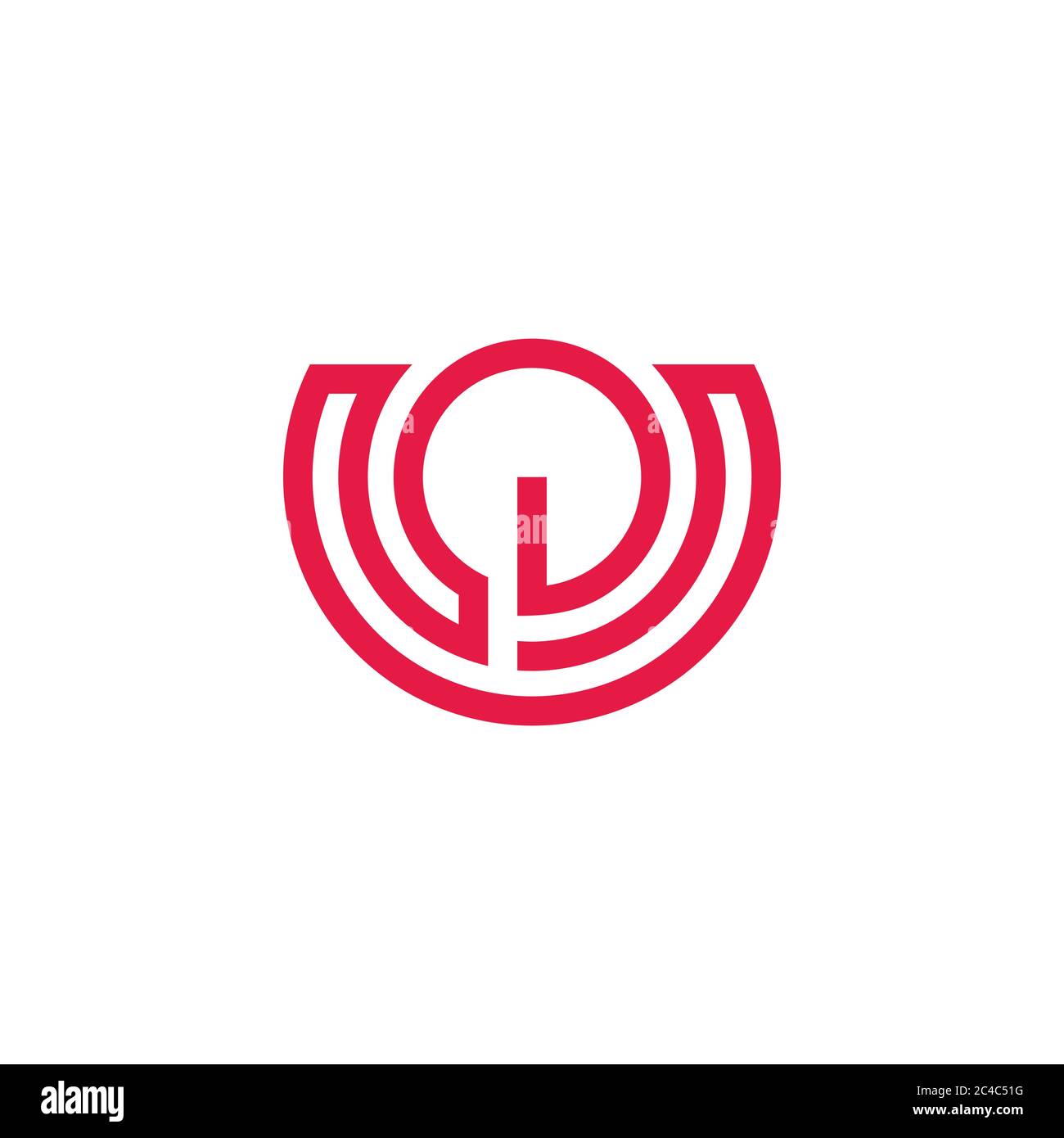 abstract letter u stripes geometric line logo vector Stock Vector Image ...